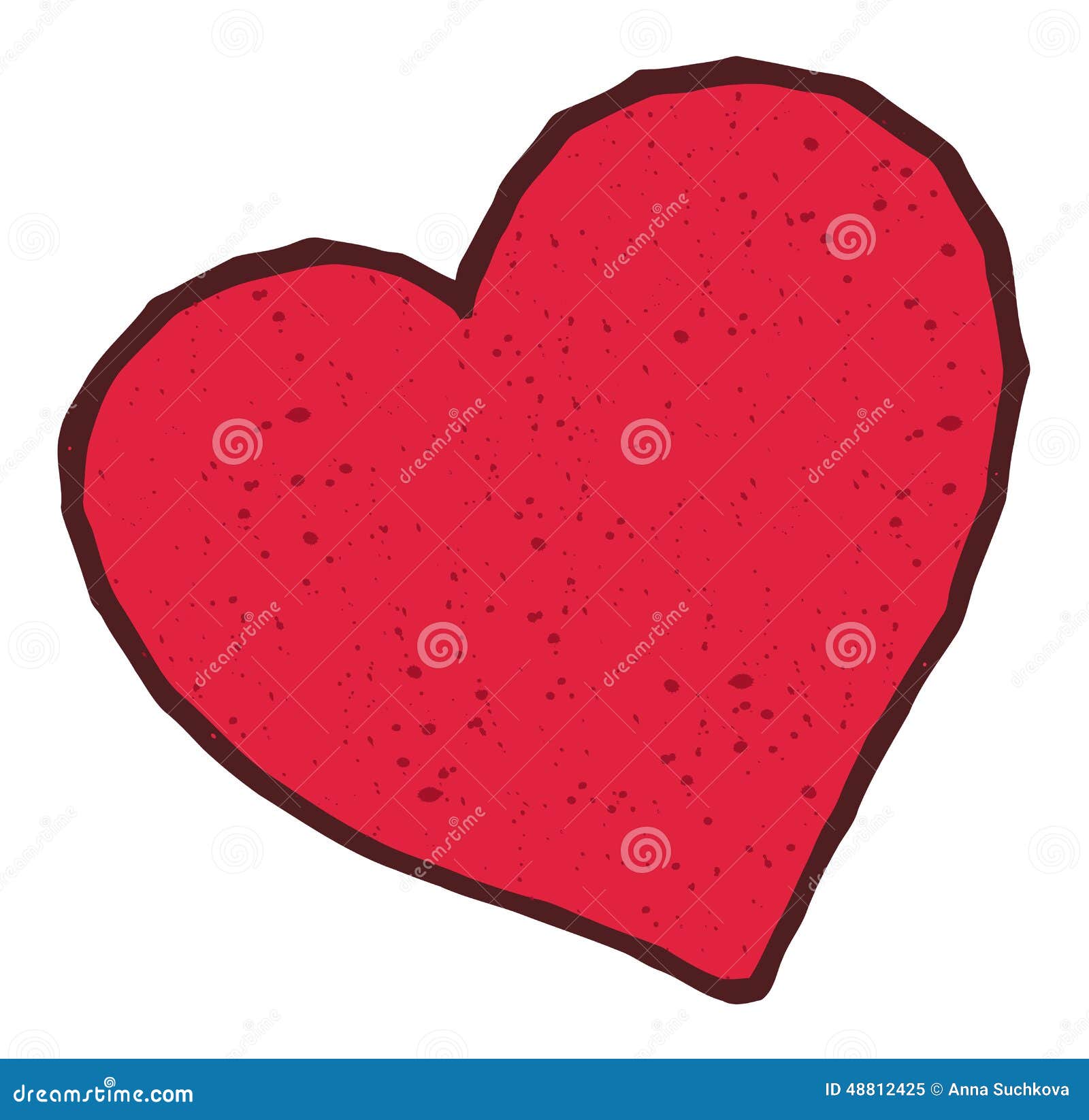 Simple big red heart stock vector. Illustration of emotion - 48812425