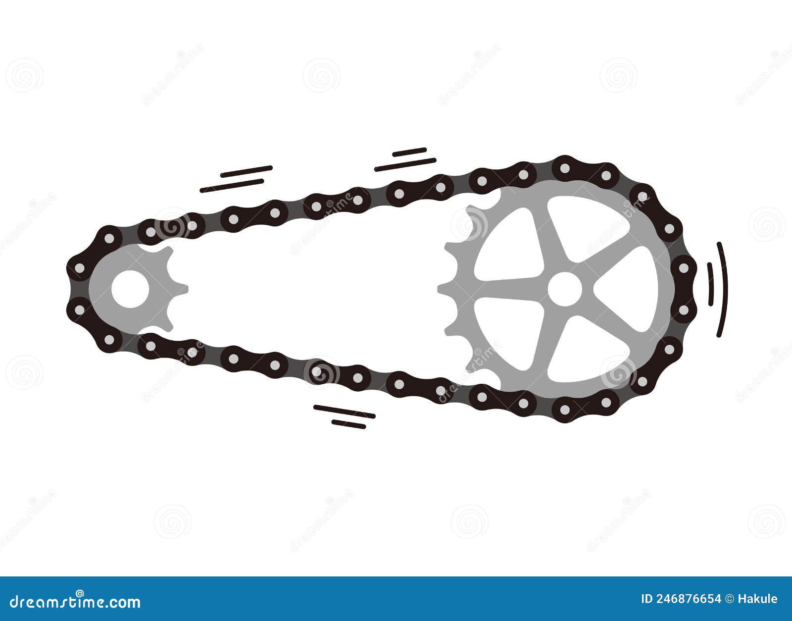 Simple Bike Chain with Cogwheels. Vector Illustration Stock Vector ...