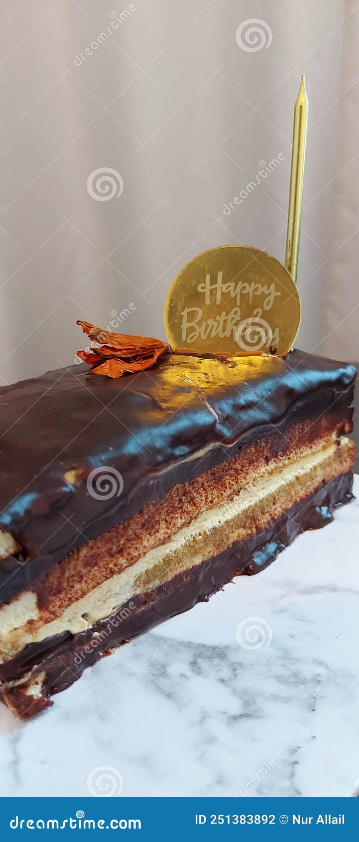 Simple Birthday Cake Idea. Opera Cake Stock Photo - Image of torte ...