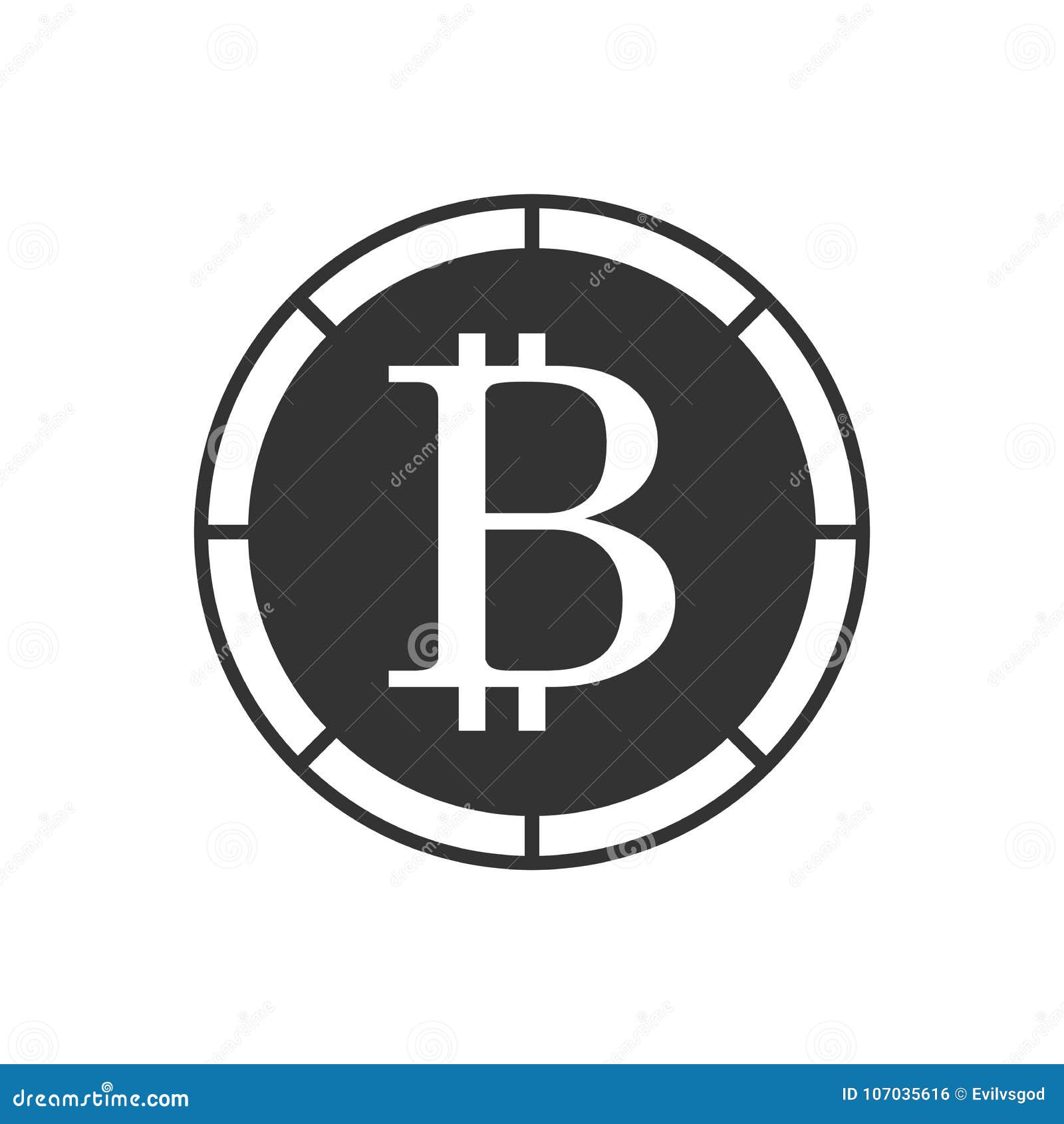 Simple bitcoin icon stock vector. Illustration of technology - 107035616