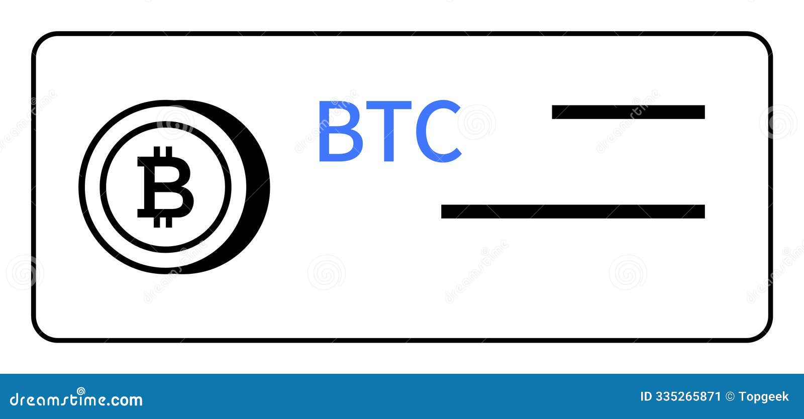 Simple Bitcoin Icon with BTC Text on Plain White Background Stock ...