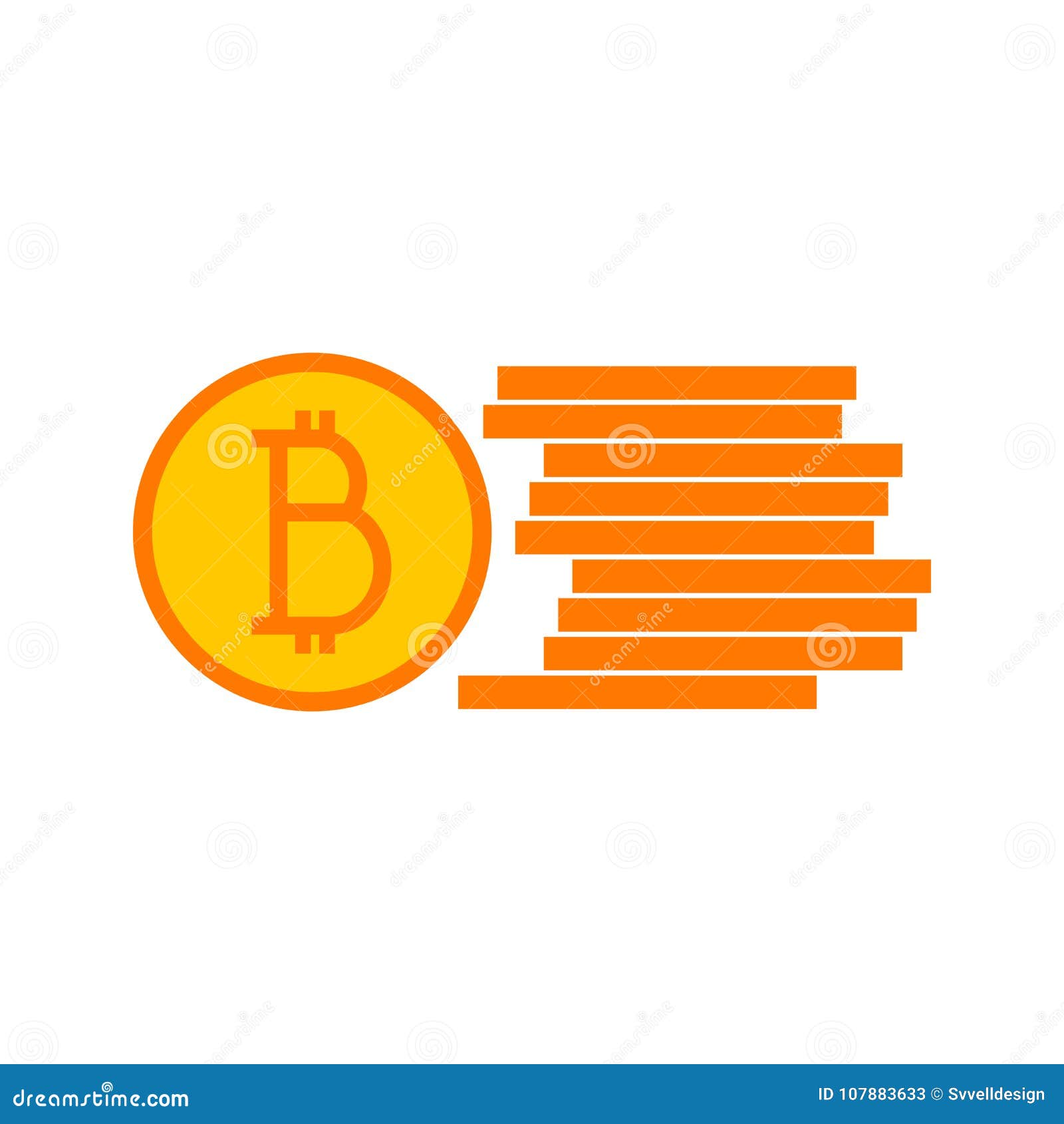 Simple Bitcoin Stack Symbol Vector Illustration Graphic Stock Vector ...