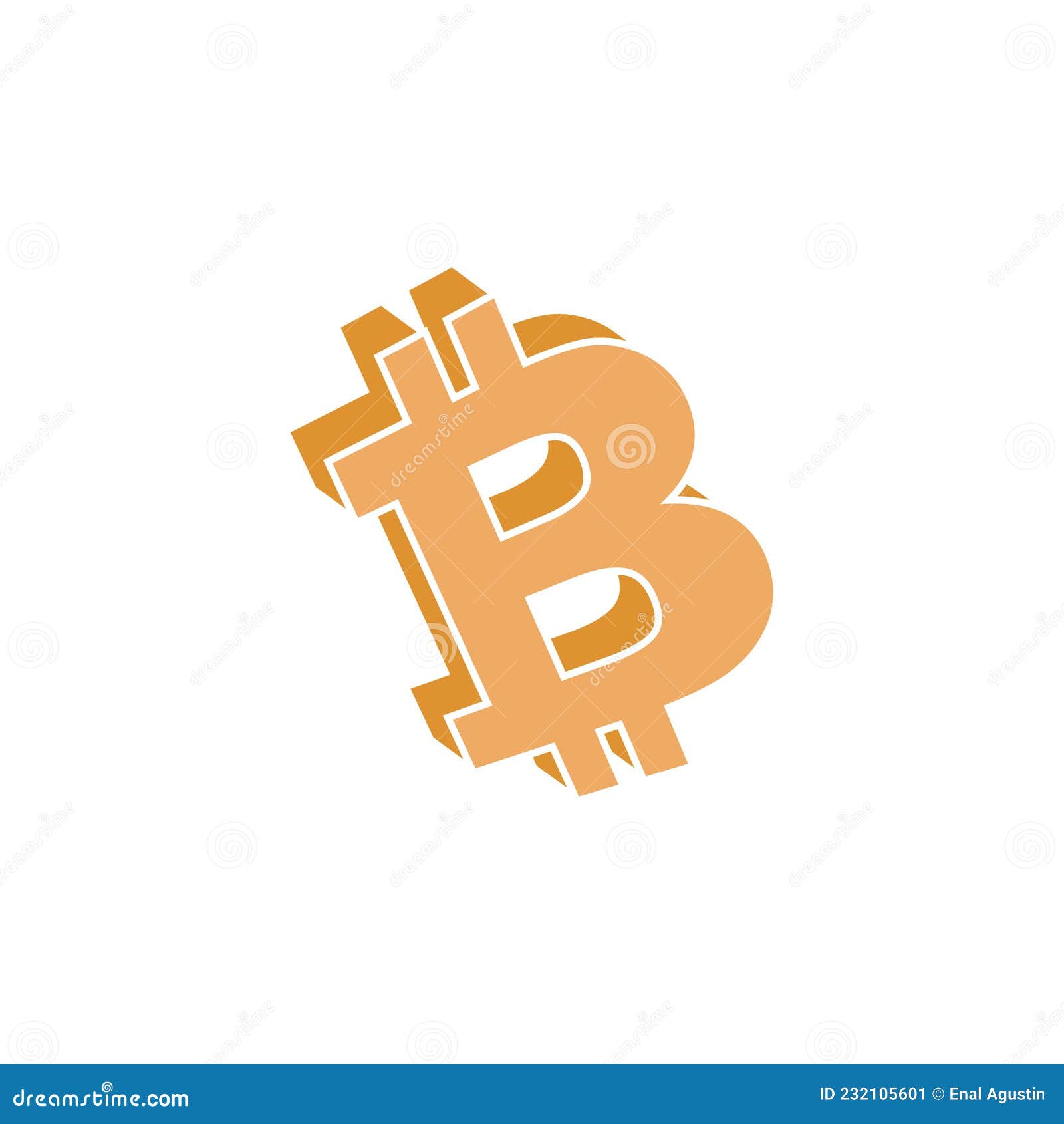 Simple Bitcoin Symbol Logo Design Stock Vector - Illustration of golden ...