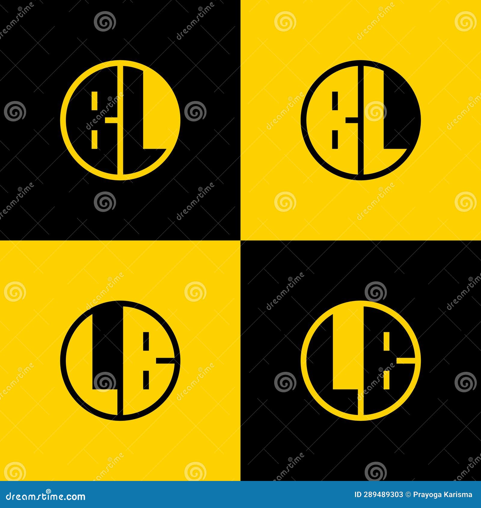 Simple BL and LB Letter Circle Logo Set, Suitable for Business with BL ...