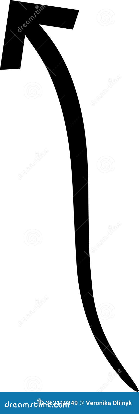 Simple Black Arrow Pointing Left And Bending Down, Featuring A Clean ...