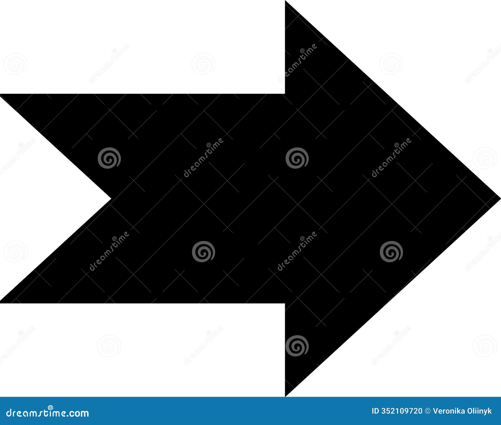 Simple Black Arrow Pointing To the Right Featuring a Jagged Edge, Ideal ...