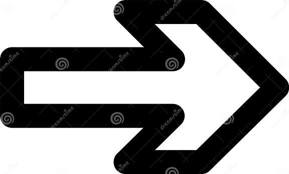 Simple Black Arrow Pointing To the Right with Rounded Corners, Ideal ...
