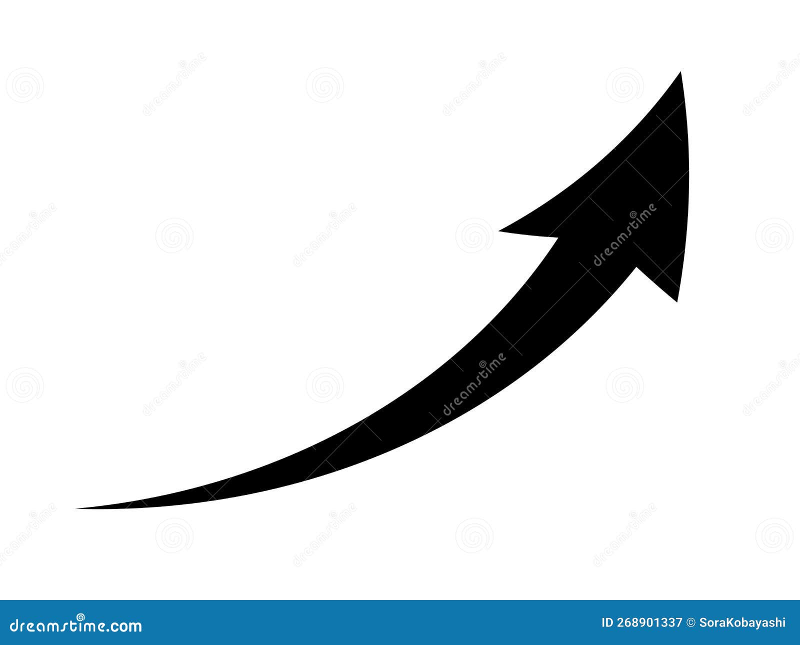 A Simple Black Arrow Representing a Rise Stock Vector - Illustration of ...