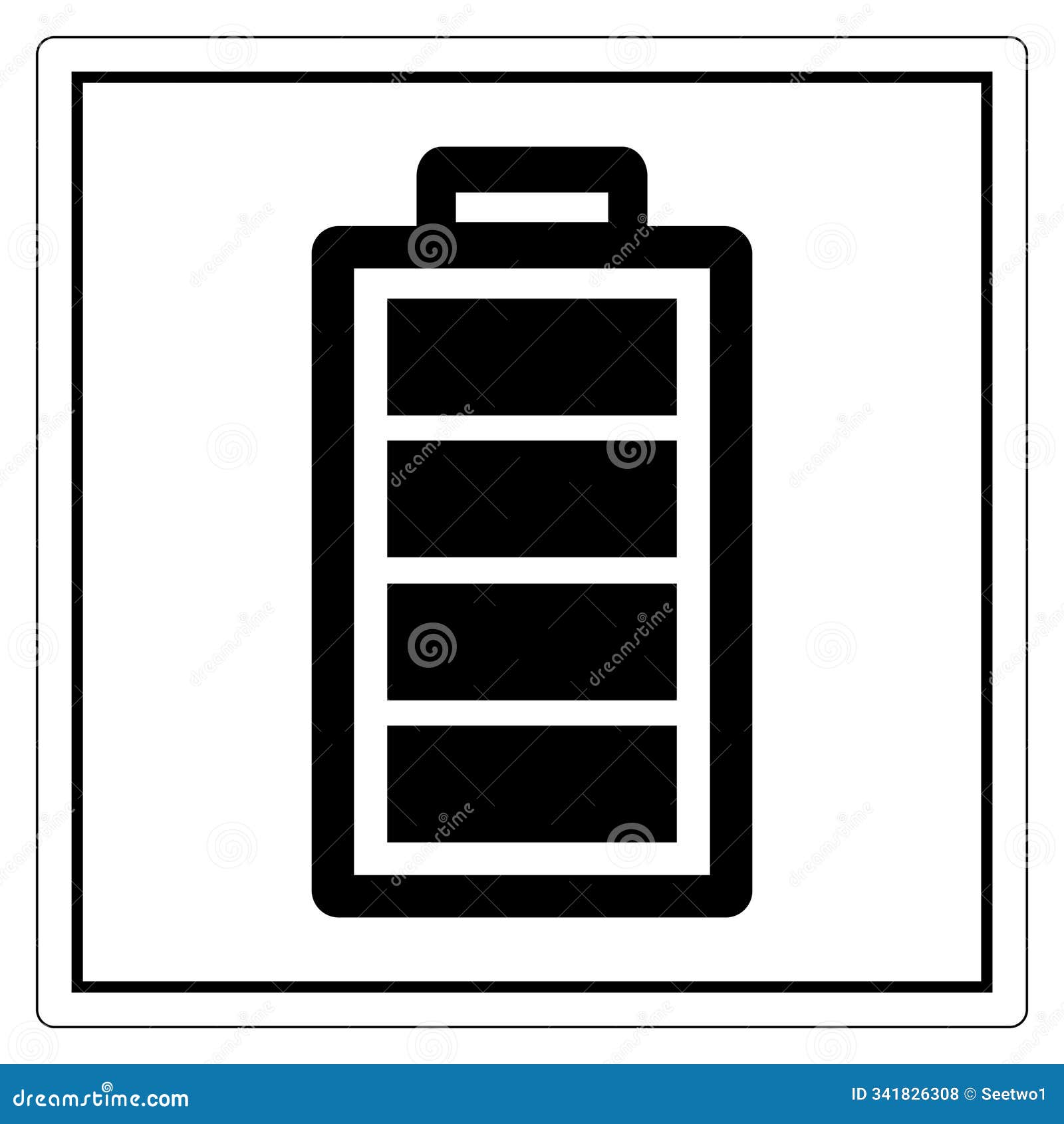 Simple Black Battery Icon on White Background Stock Vector ...
