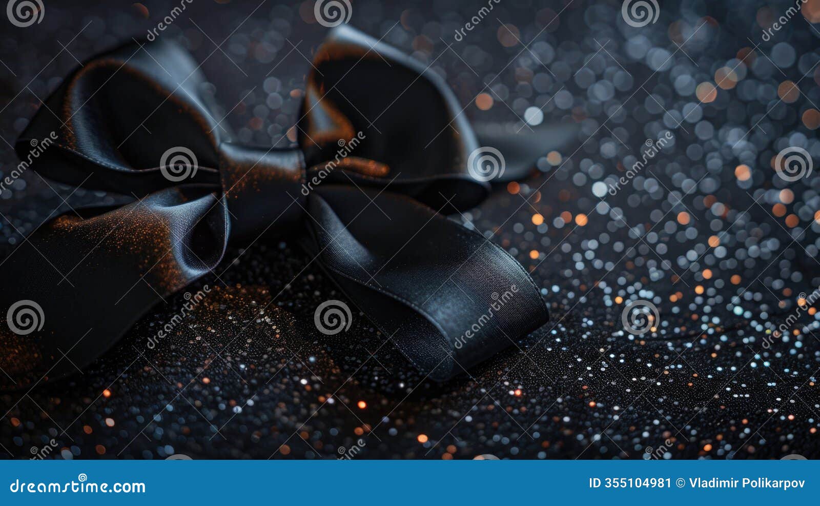Simple Black Bow on a Reflective Surface, Perfect for Gift Wrapping ...