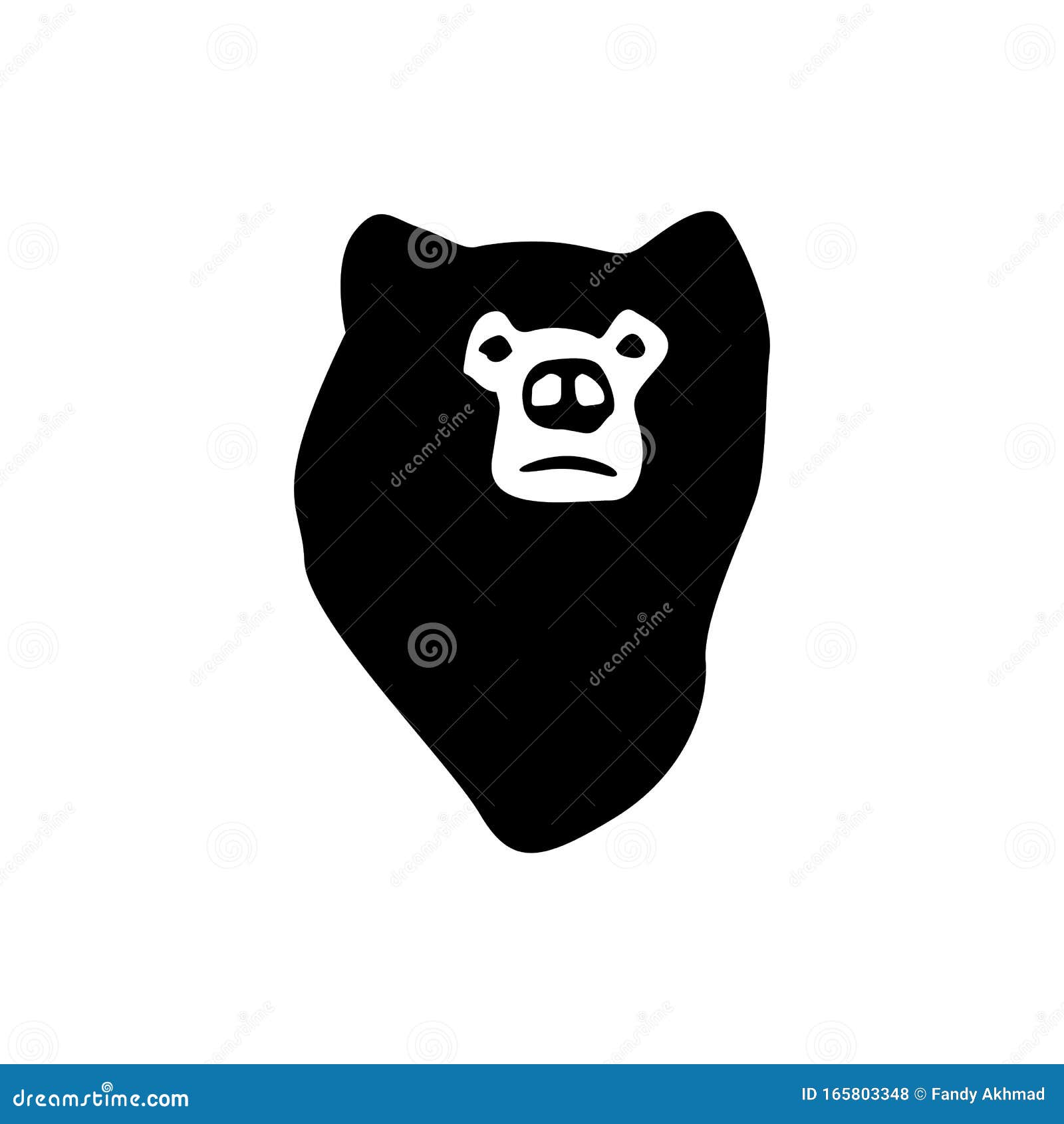 Simple Black Brand Bear Head Logo Design Vector Illustration Stock ...