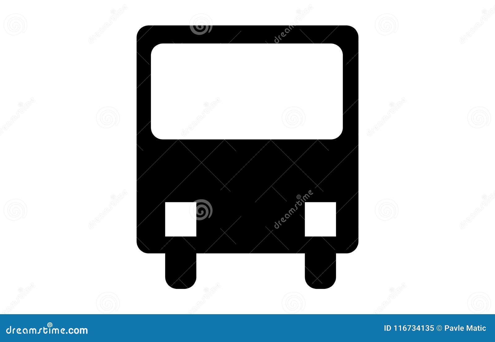 Simple Black Bus Front Icon Stock Vector - Illustration of sign, public ...