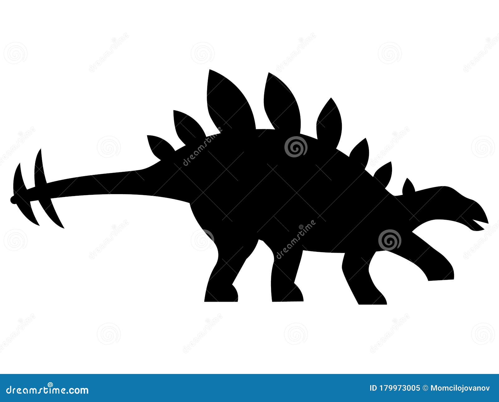 Drawing of a Stegosaurus stock vector. Illustration of silhouette ...