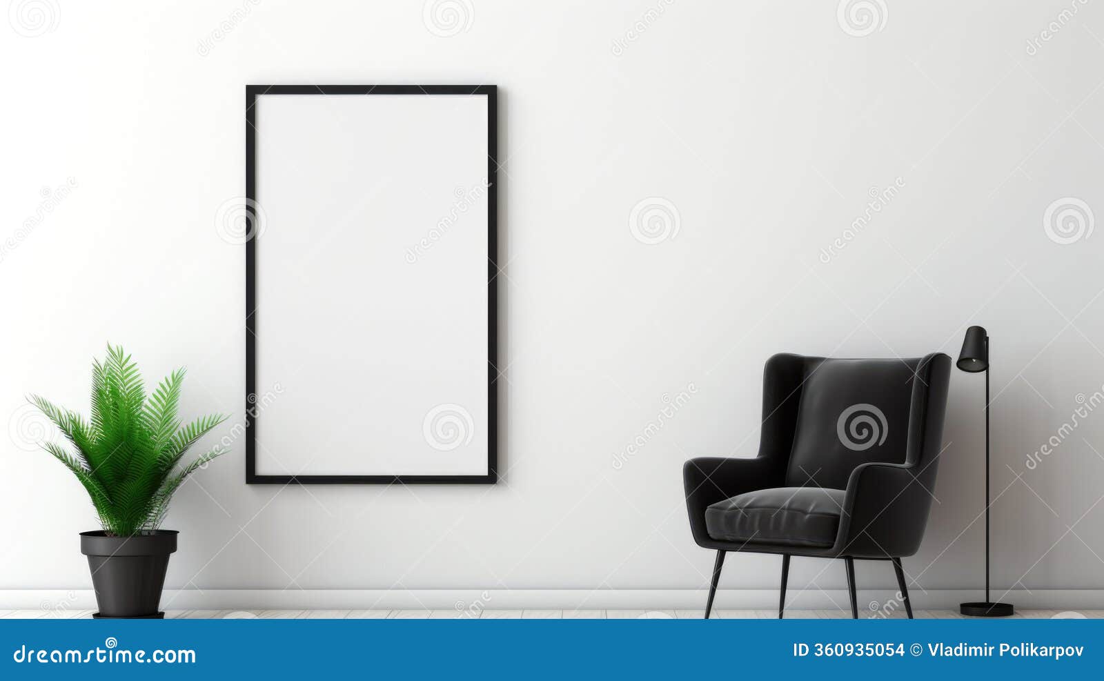 Simple Black Chair Against a White Wall, Suitable for Interior Design ...