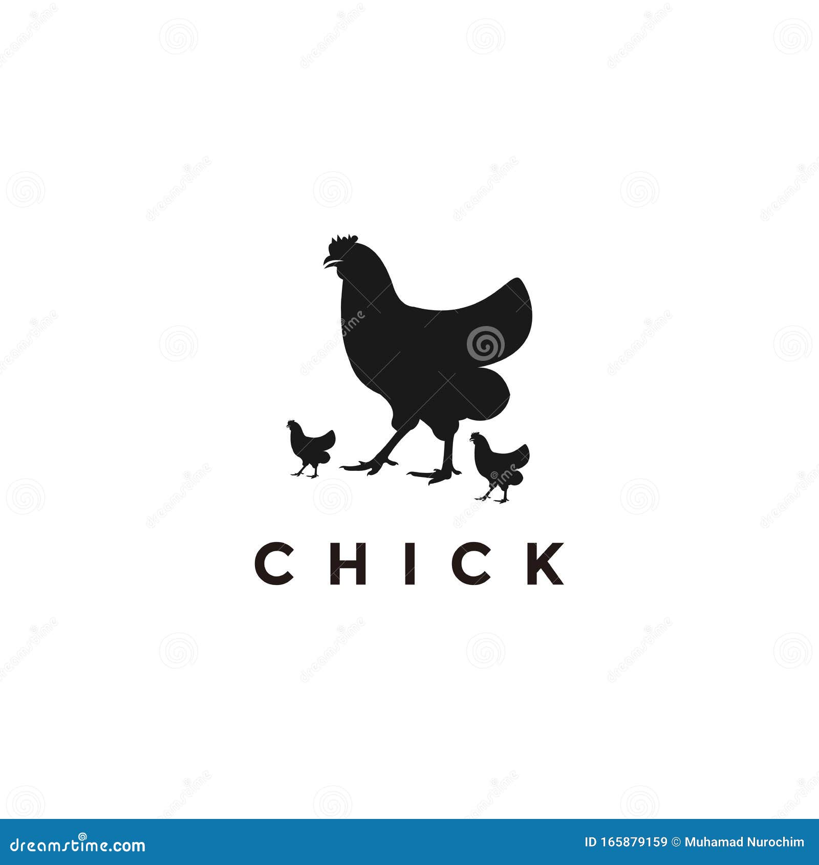 Black Chicken Simple Logo Design Vector Stock Vector - Illustration of ...