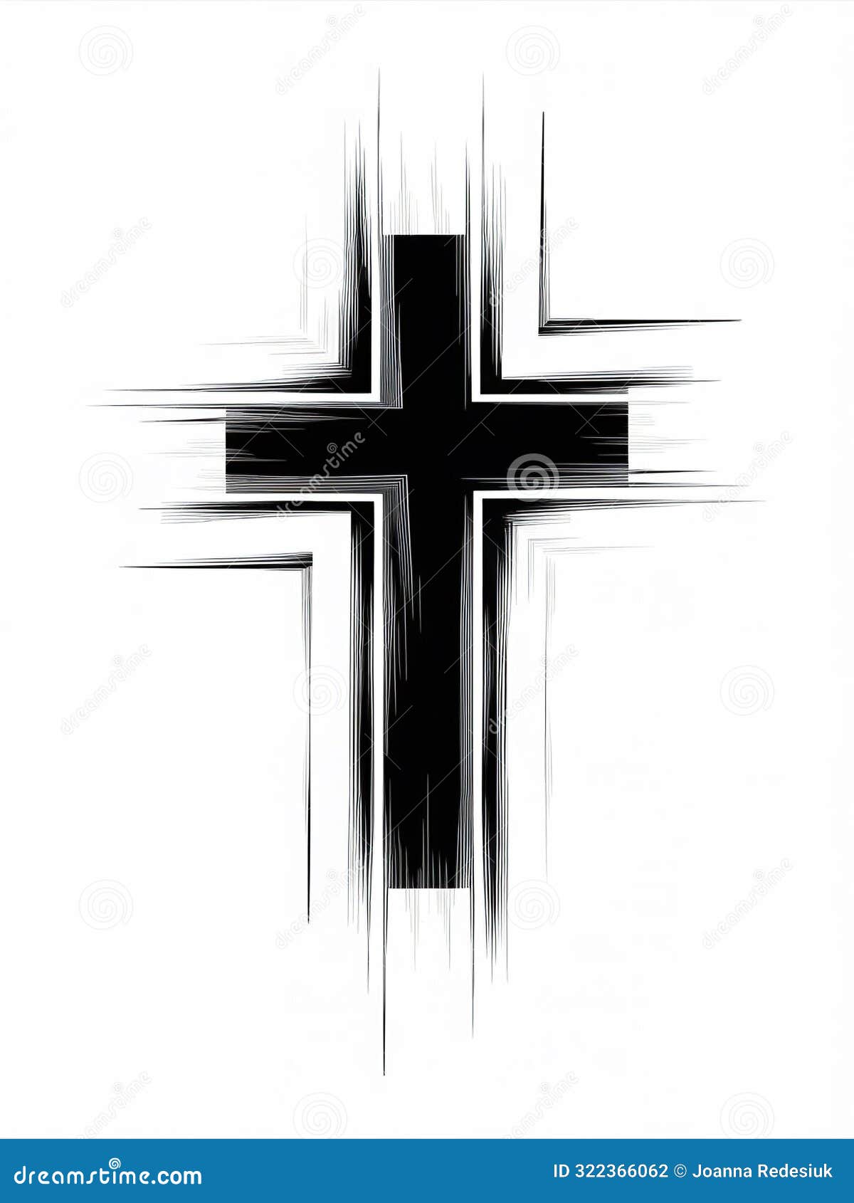 Black Christian Cross on Whitebackground Stock Illustration ...