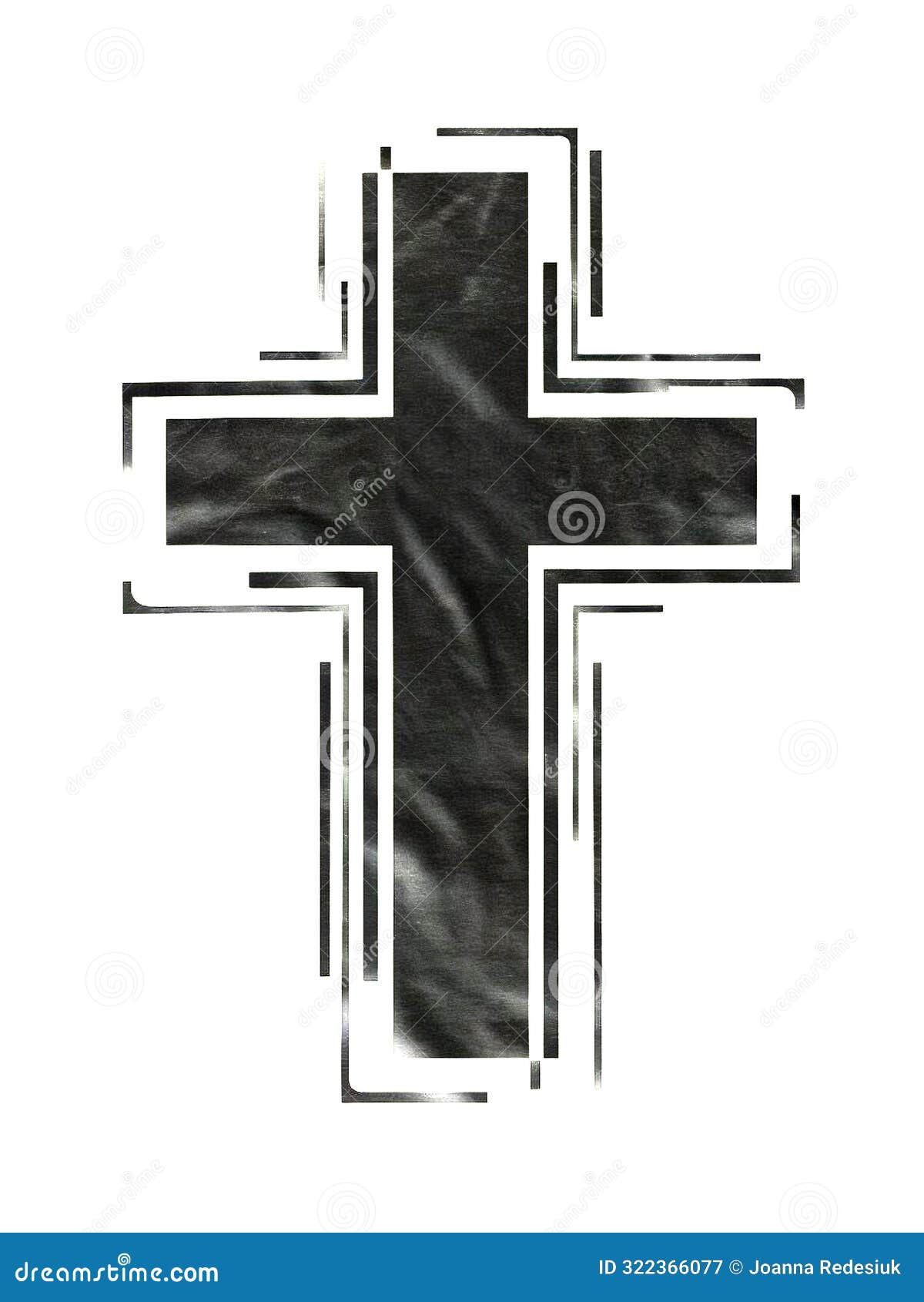 Black Christian Cross on Whitebackground Stock Illustration ...