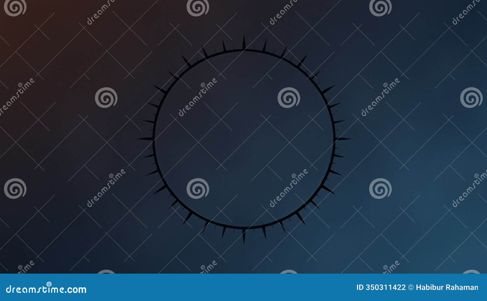 A Simple Black Circle with Spikes in the Center of a Blue and Red ...