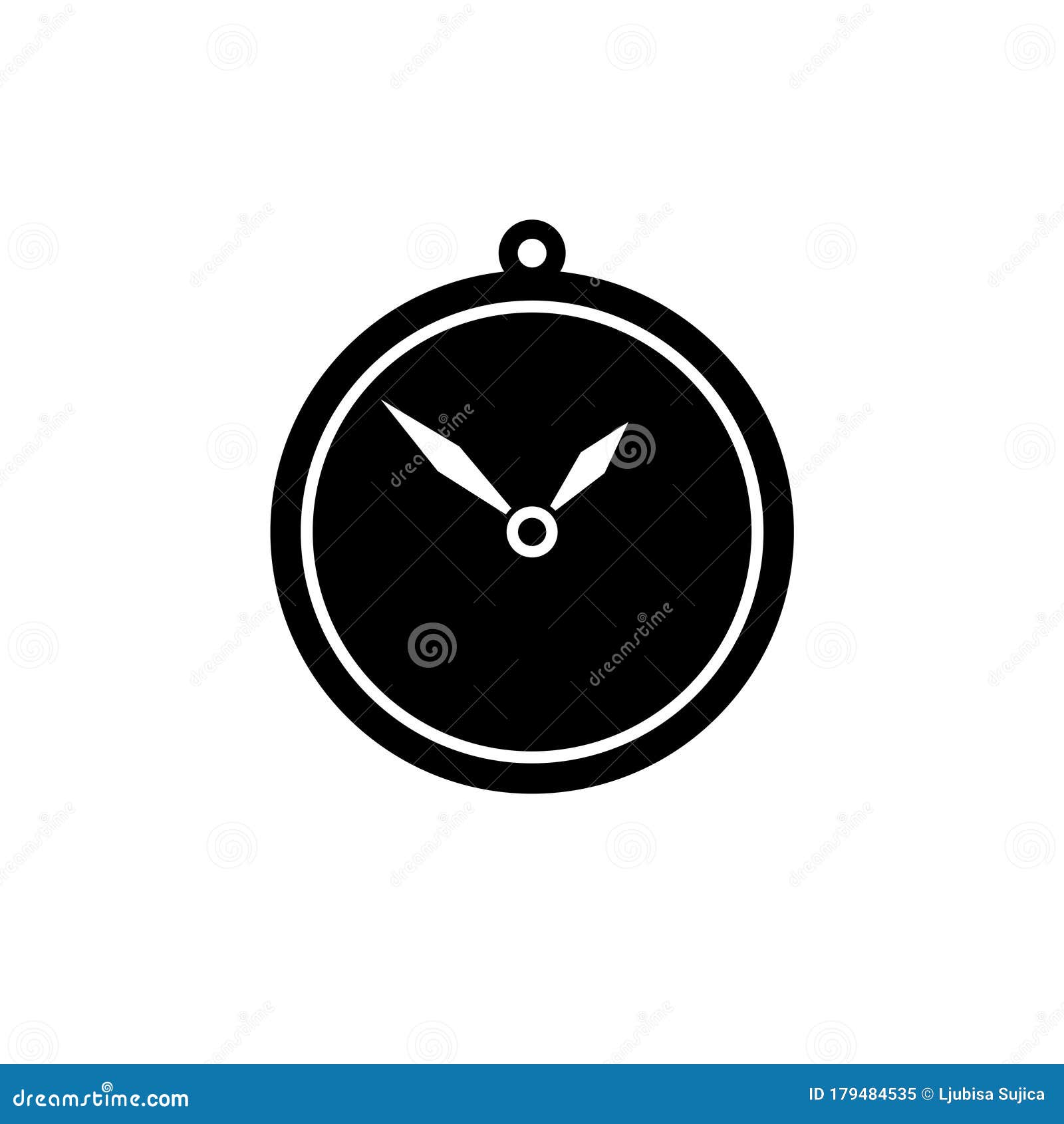 Simple Black Clock Logo Icon Isolated on White Background Stock ...