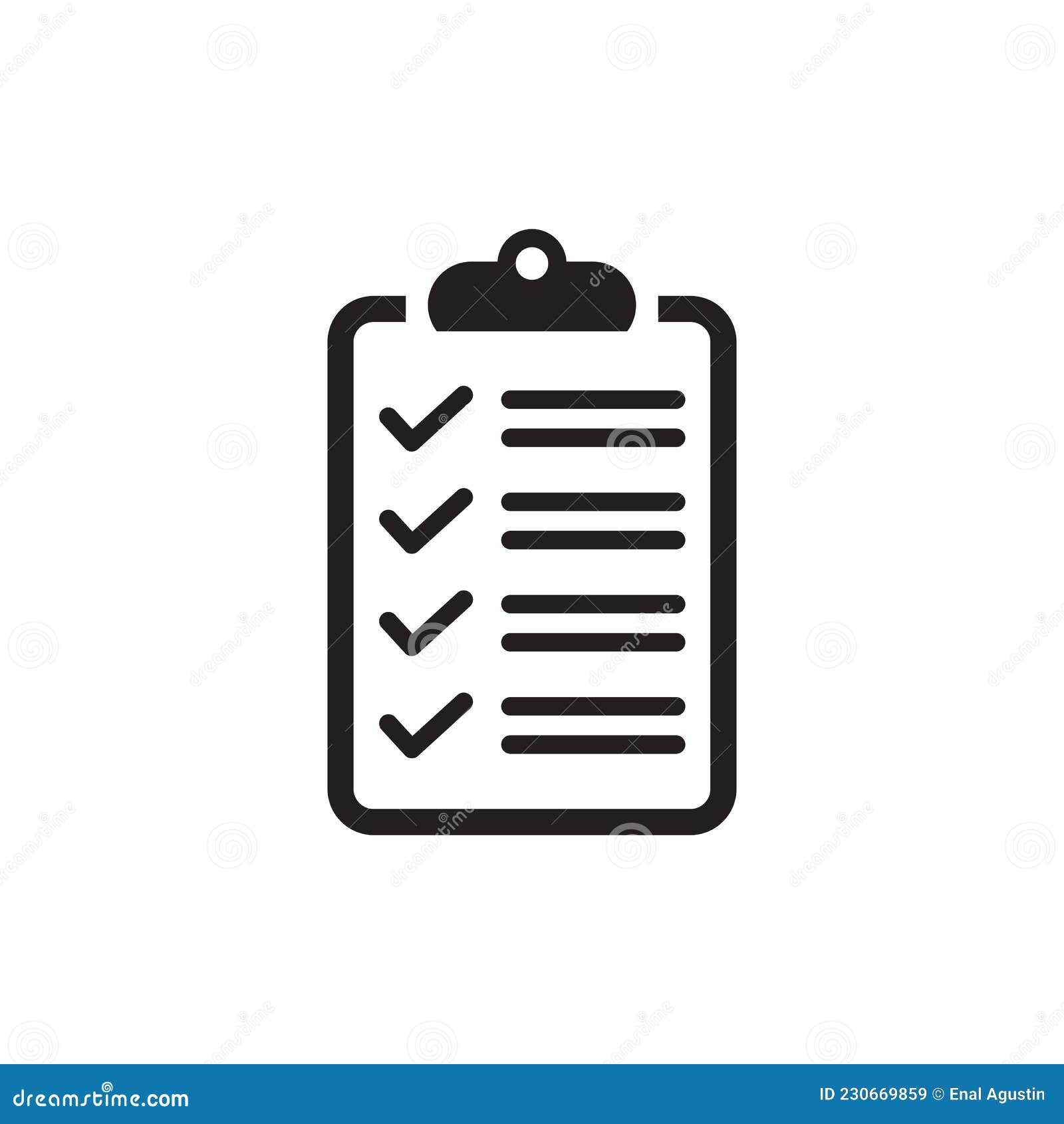 Simple Black Color List Agenda Icon Logo Design Stock Vector ...