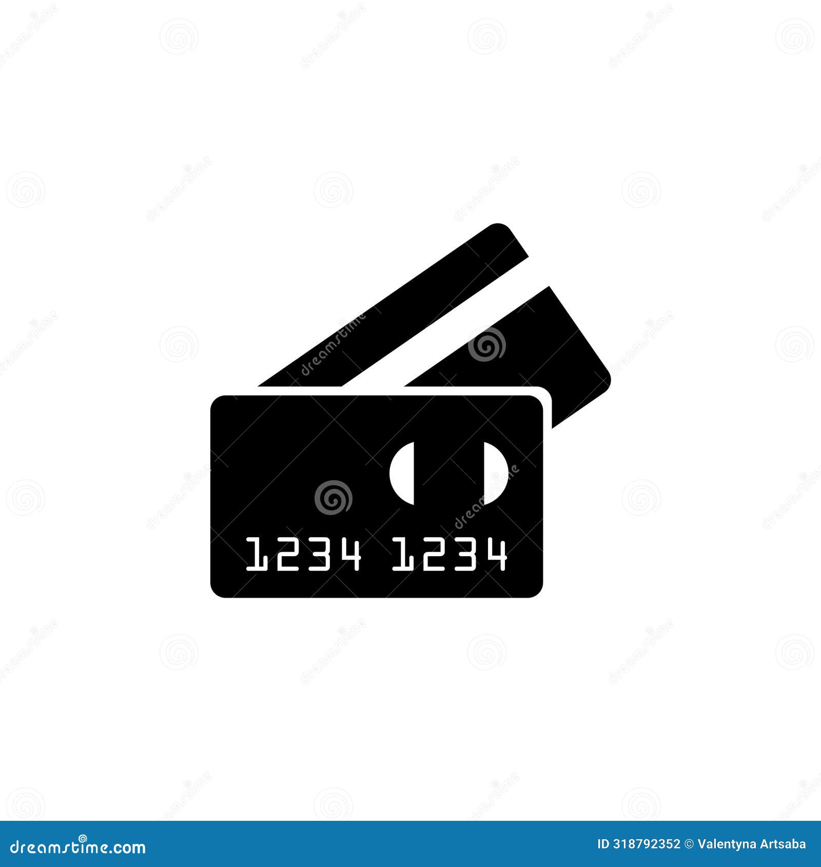 A Simple Black Credit Card Icon with Numeric Codes, Representing ...