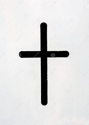 Simple Black Cross Isolated on White Background Stock Illustration ...