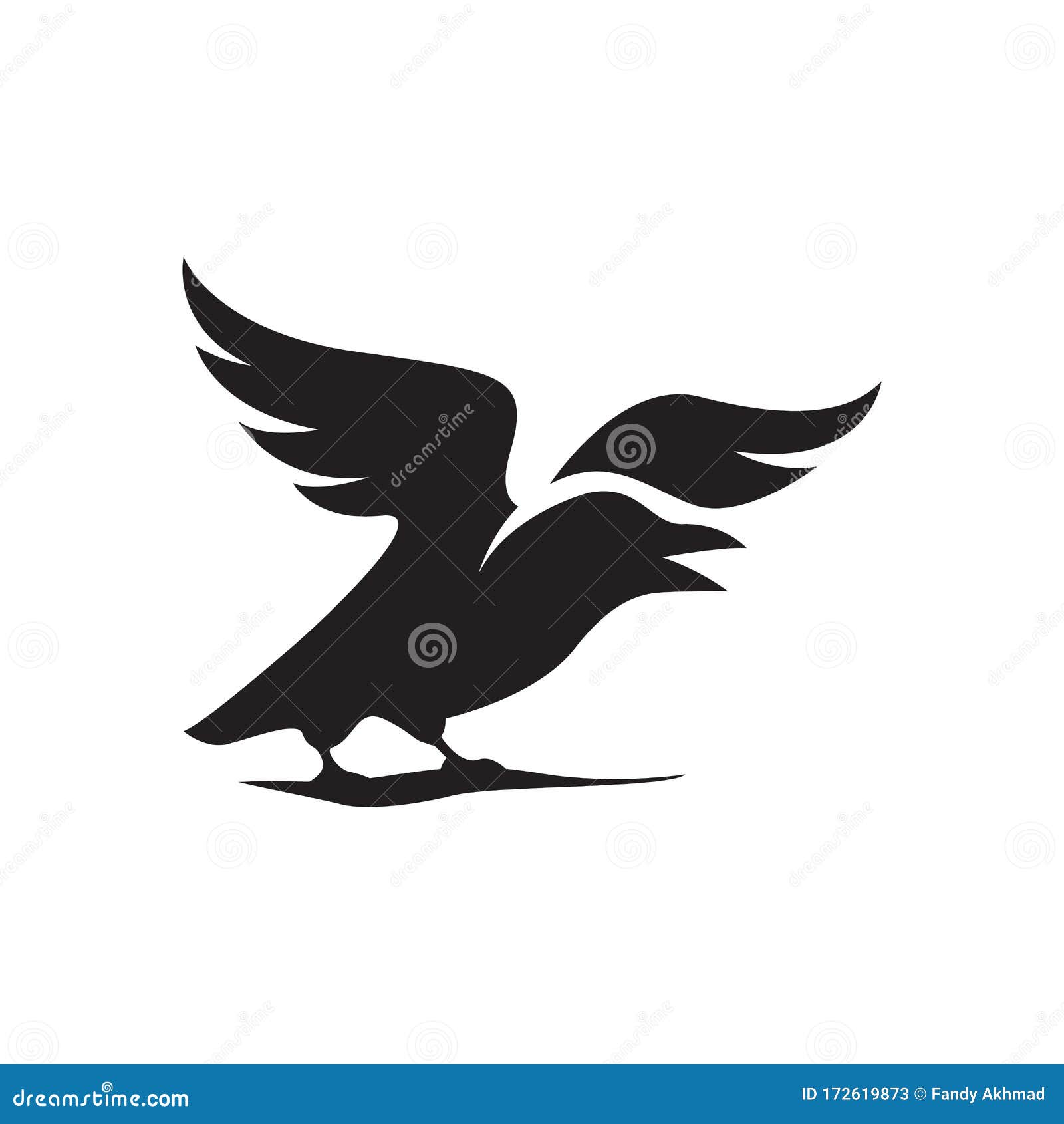 Simple Black Crow Raven Logo Design Vector Sign Illustrations Stock ...