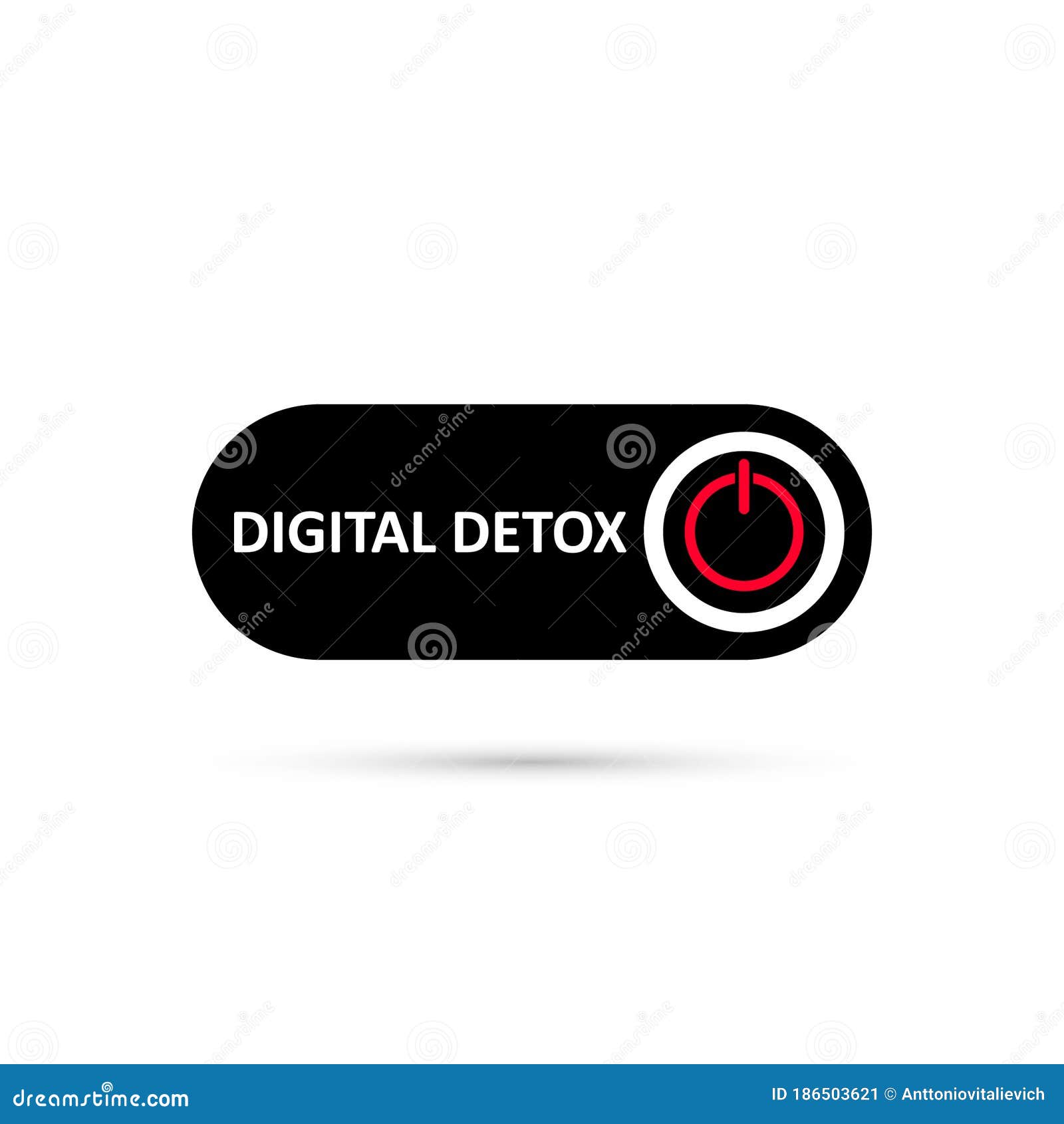 Simple Black Digital Detox Switch Icon. Sticker Of Stop Digital Detox ...