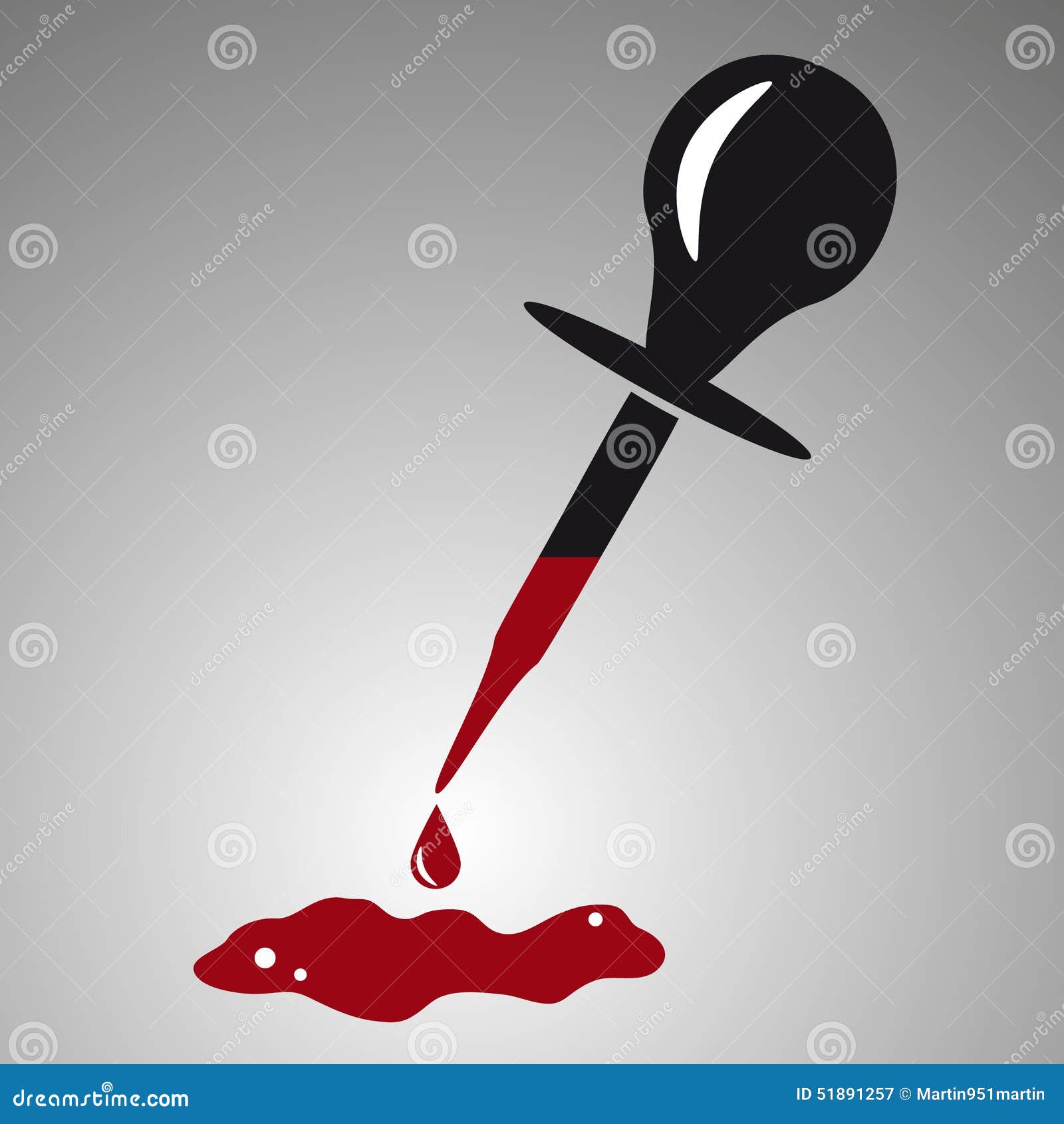 Simple Black Dropper with Red Blood Drop Stock Vector - Illustration of ...