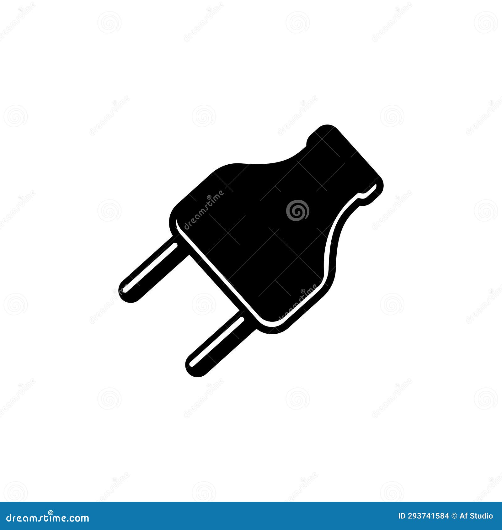 Simple Black Electric Plugs Icon Illustration Vector Stock Vector ...