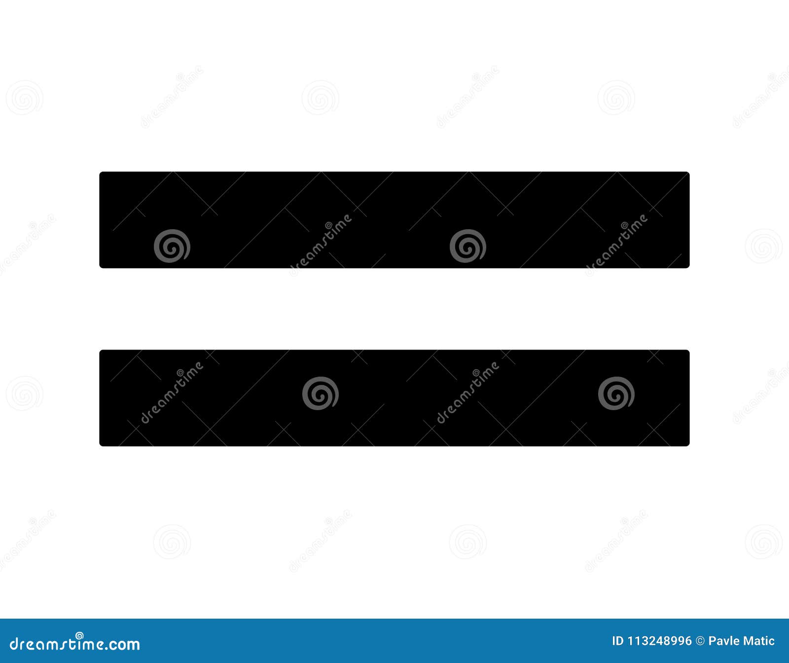 Simple, Black Equality Sign from Maths Stock Vector - Illustration of ...