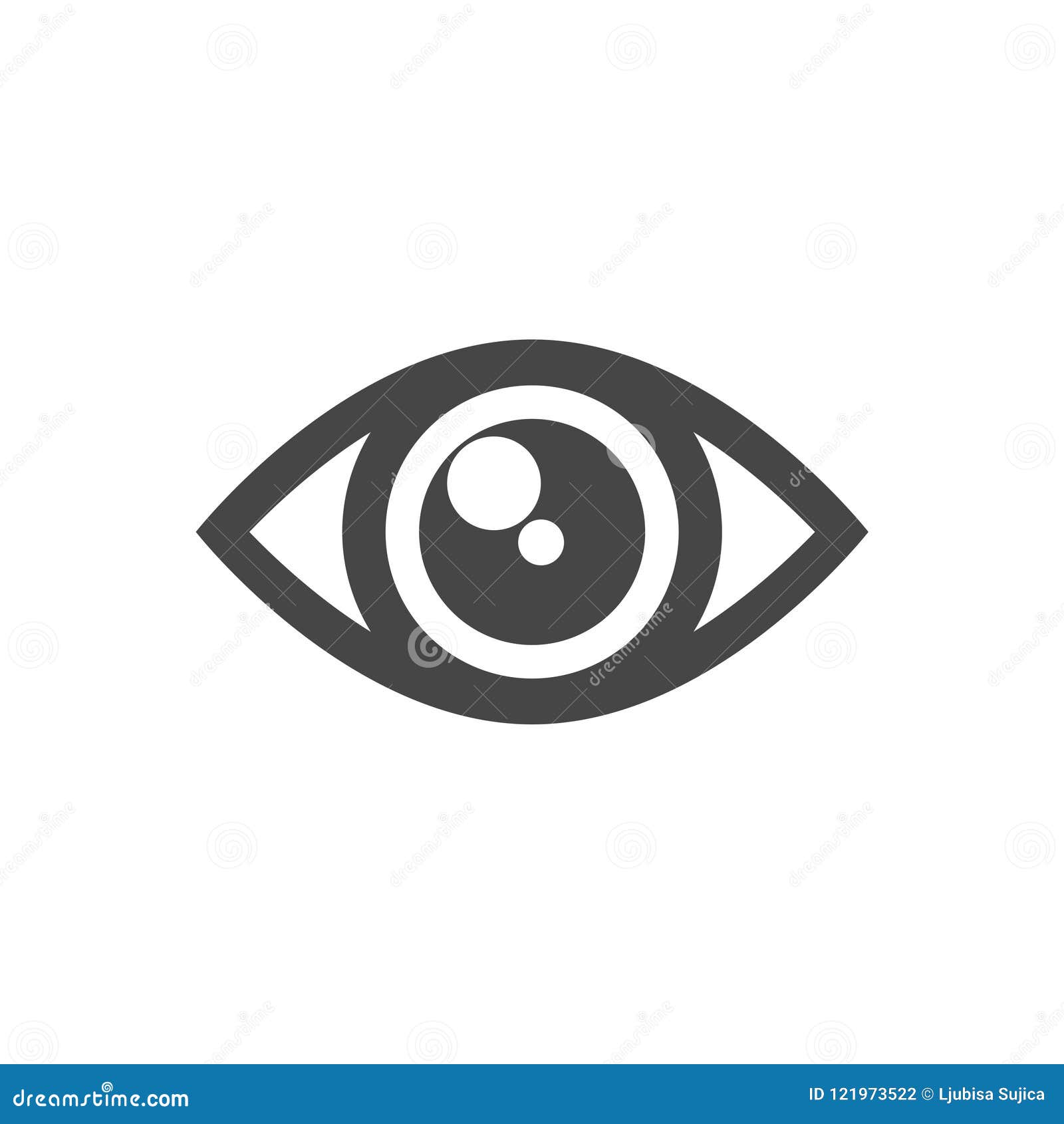 Simple black eye icon stock vector. Illustration of emblem - 121973522