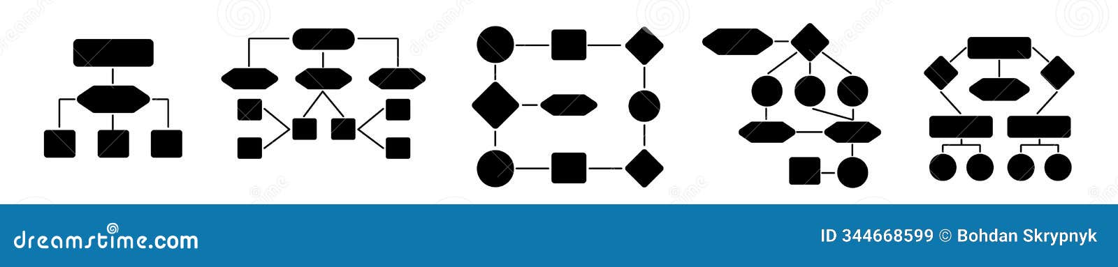 Simple Black Flowchart For Workflow, Management, And Team Hierarchy ...
