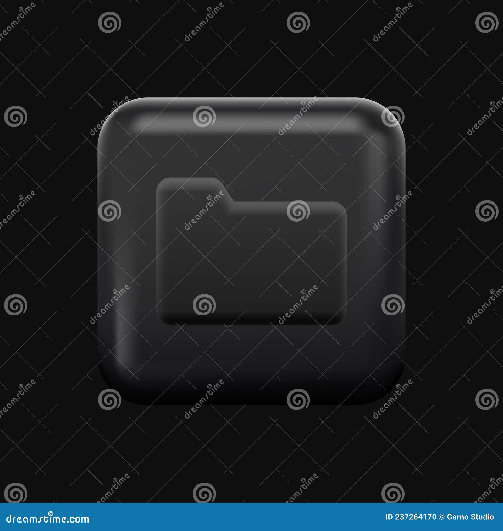 Simple Black Folder Icon. 3d File Manager Button Stock Vector ...