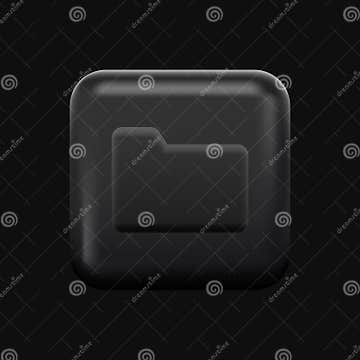 Simple Black Folder Icon. 3d File Manager Button Stock Vector ...