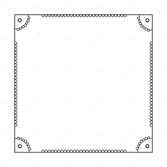 Simple Black Frame Border with Unique Design Stock Illustration ...