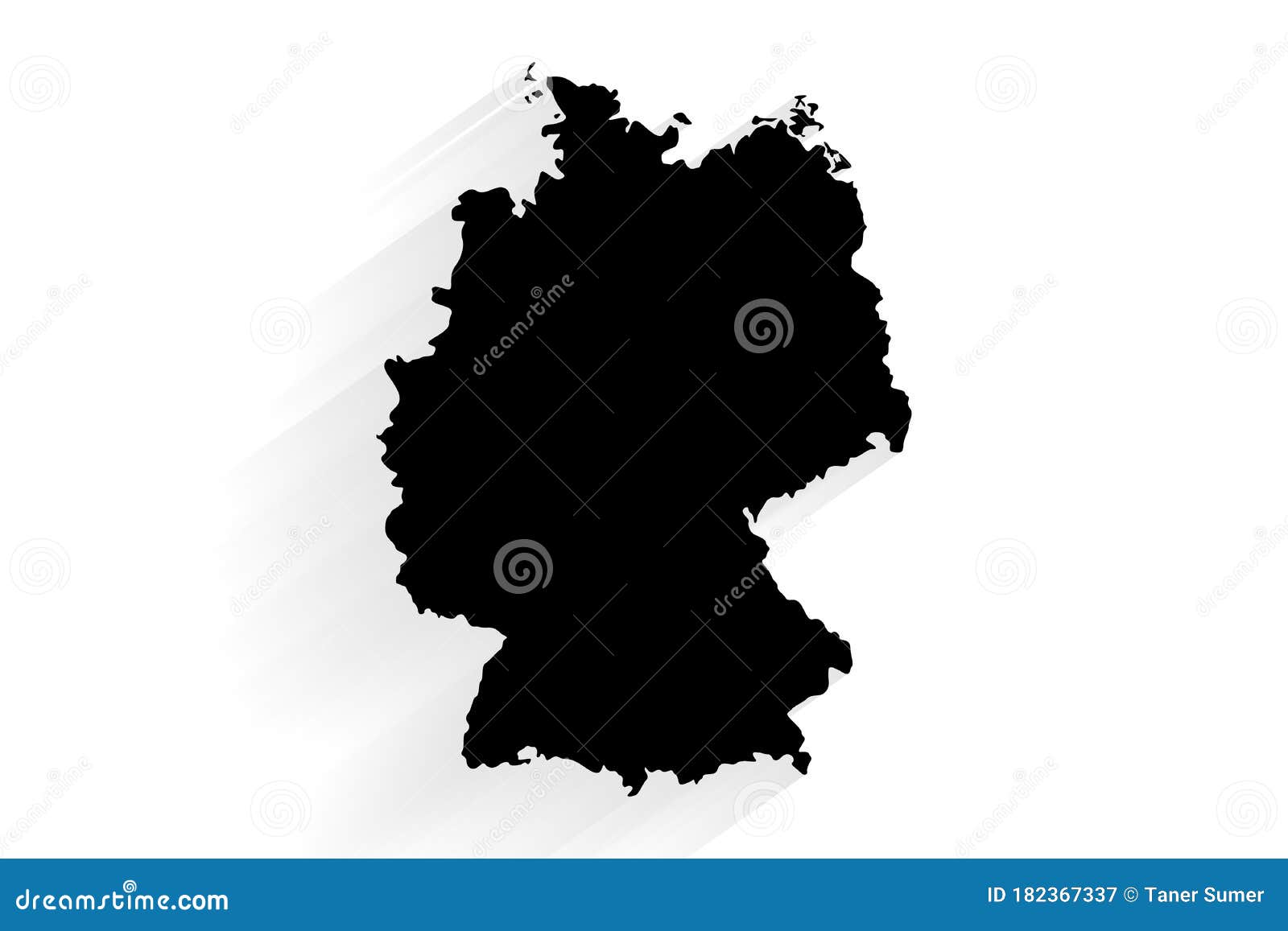 Black Map Of Germany On White Background Vector Illustration ...