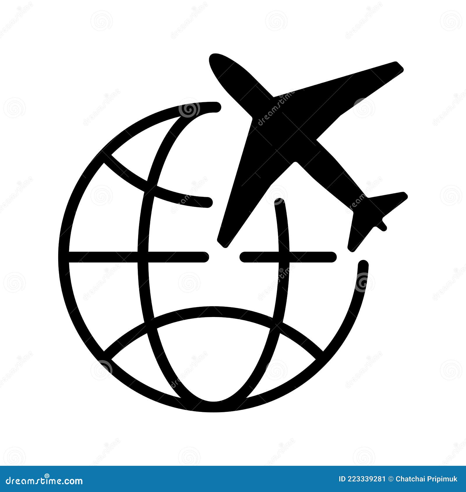 Simple Black Graphics of Planes with Earth, Global Transport Aviation ...