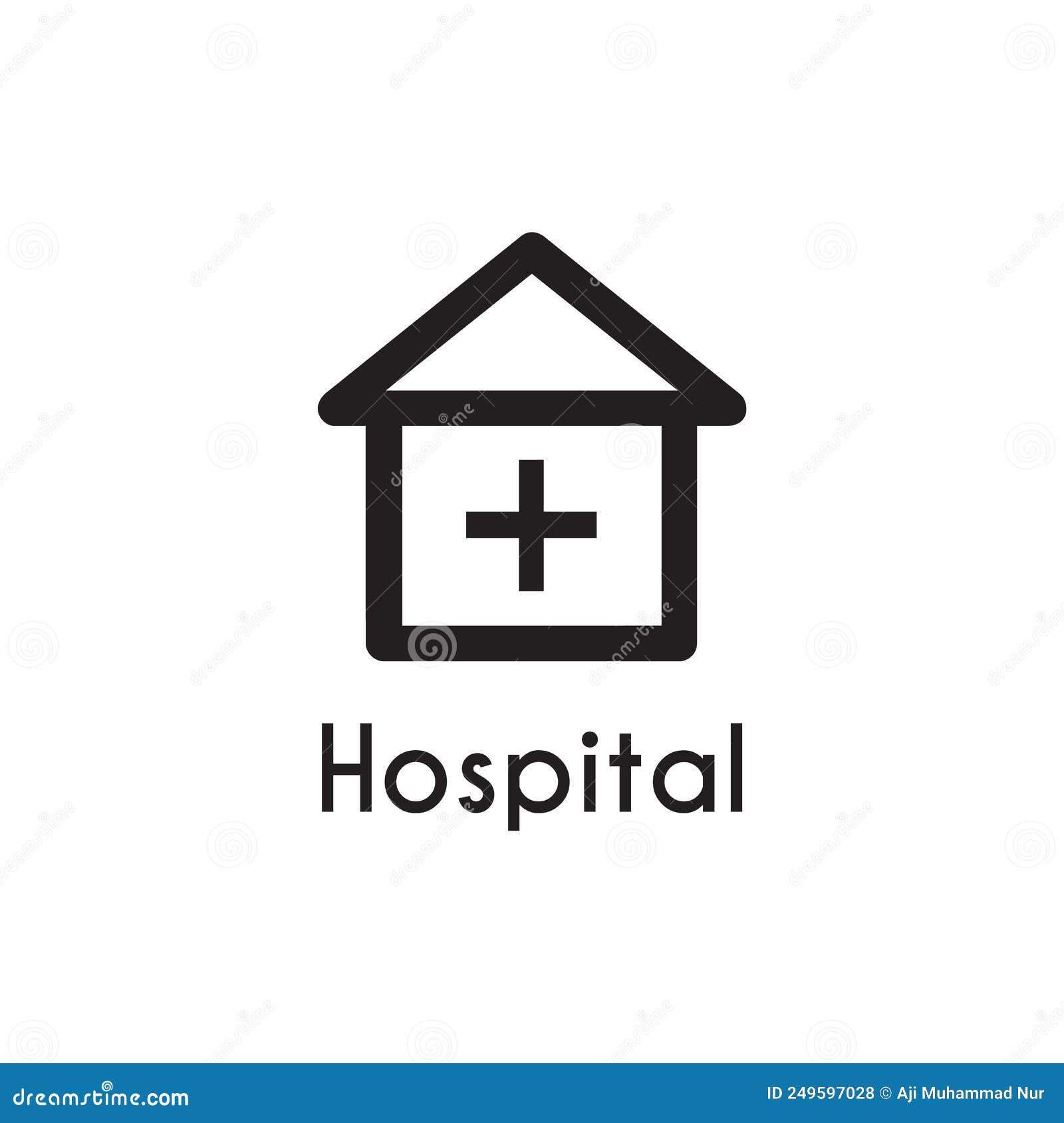 Simple Black Hospital Outline Style Icon Design Stock Illustration ...