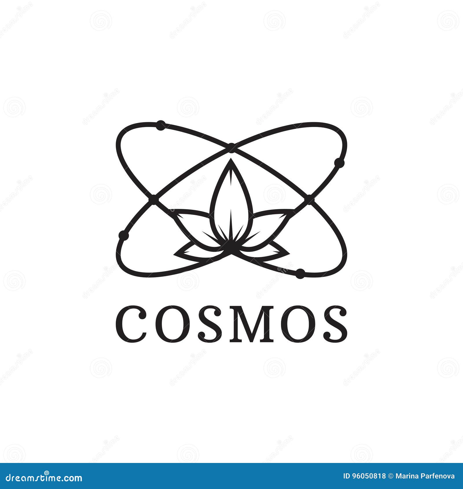 Simple Black Icon of Atom. Cosmos Logo Stock Vector - Illustration of ...