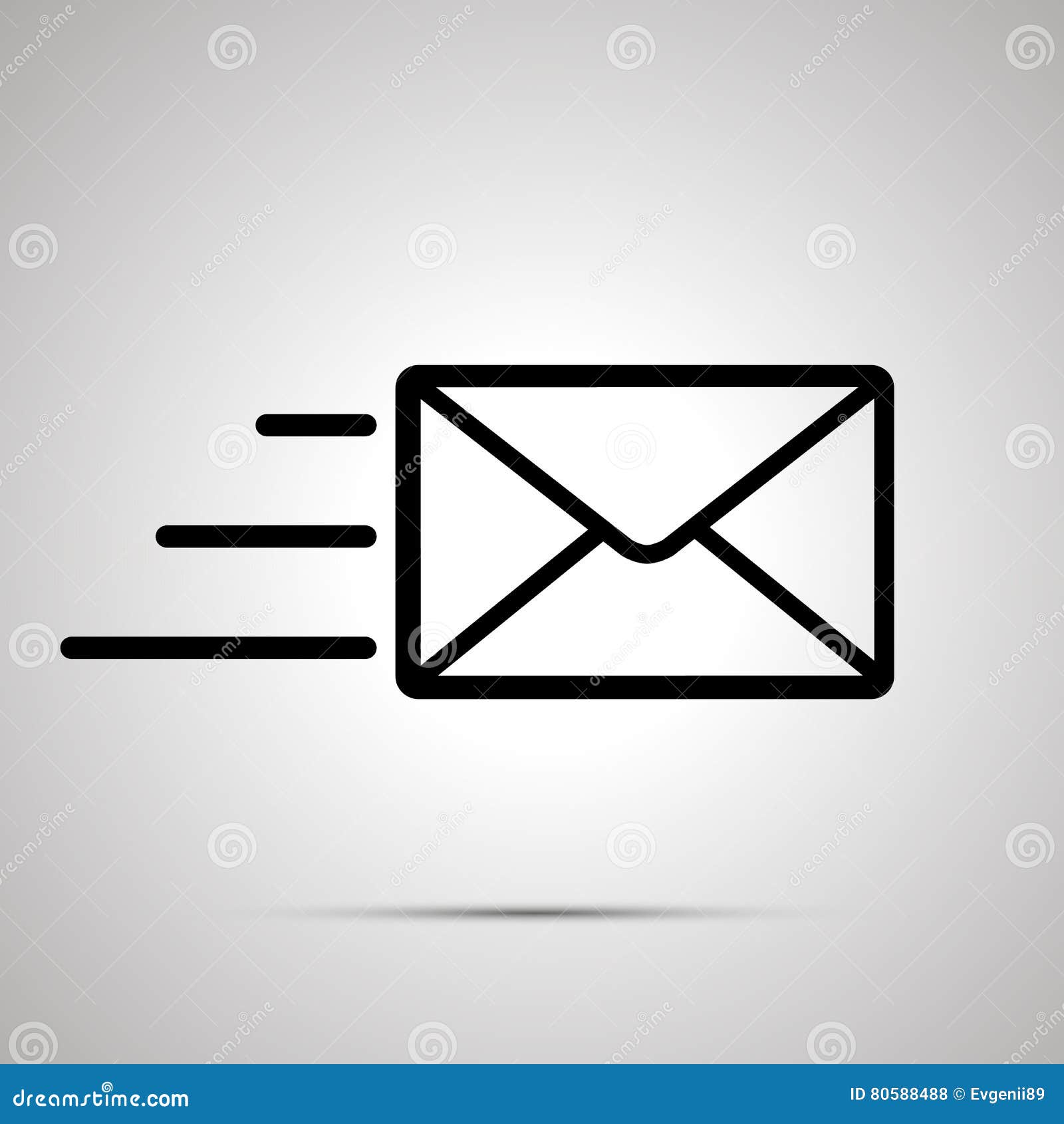 Simple Black Icon of Send Letter on Light Background Stock Vector ...