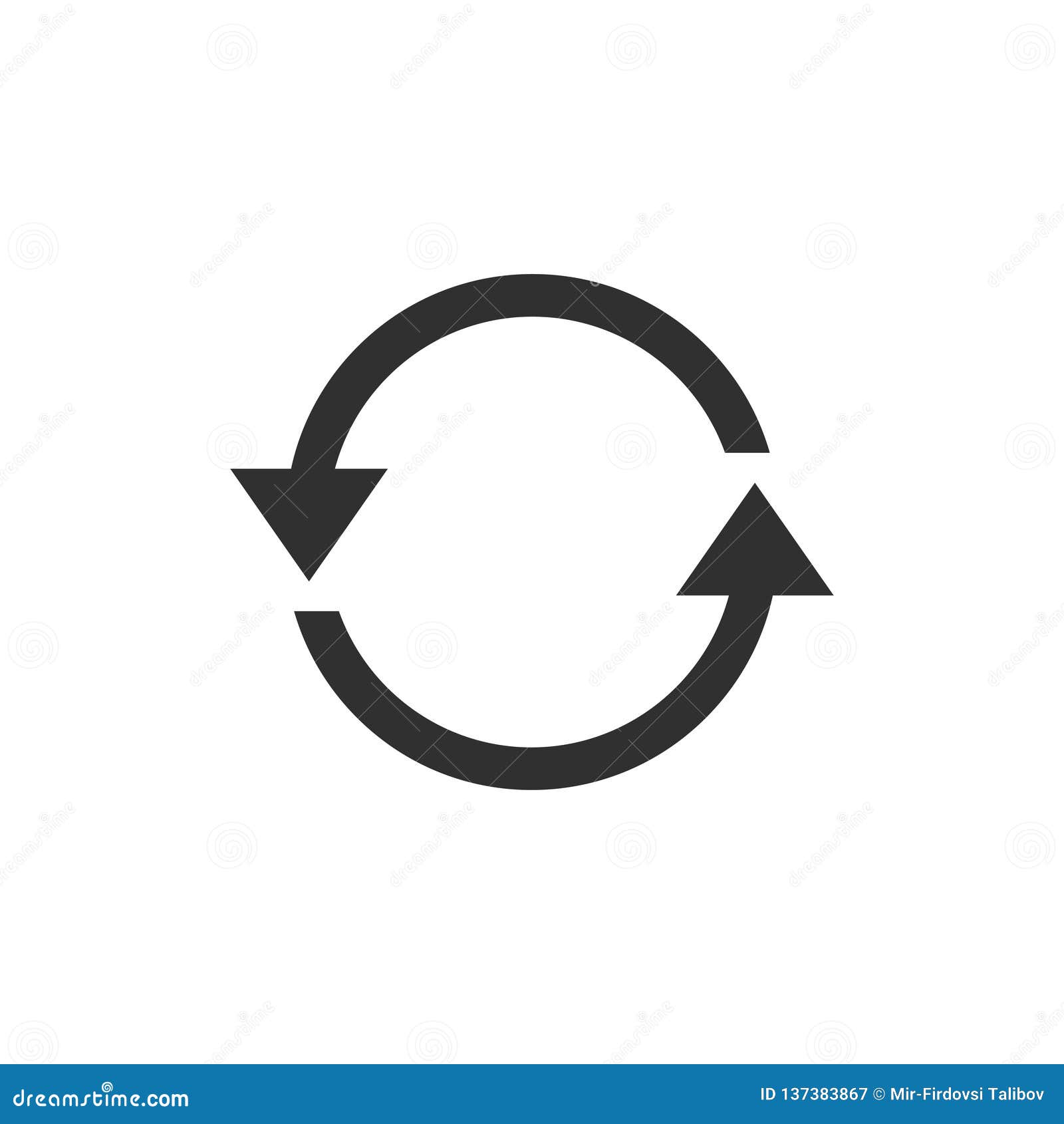 Simple Black Icon on White Background. Repeat Icon. Vector Illustration ...
