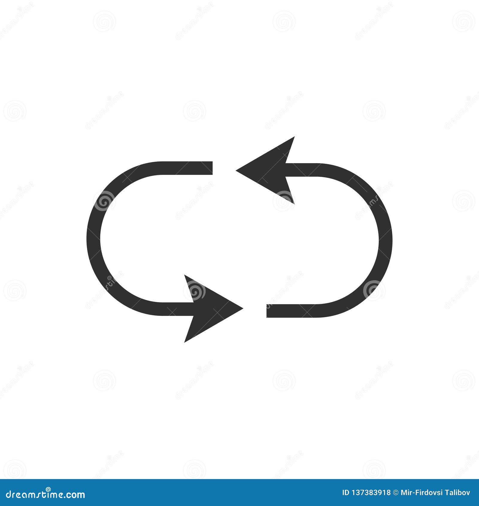 Simple Black Icon on White Background. Repeat Icon. Vector Illustration ...