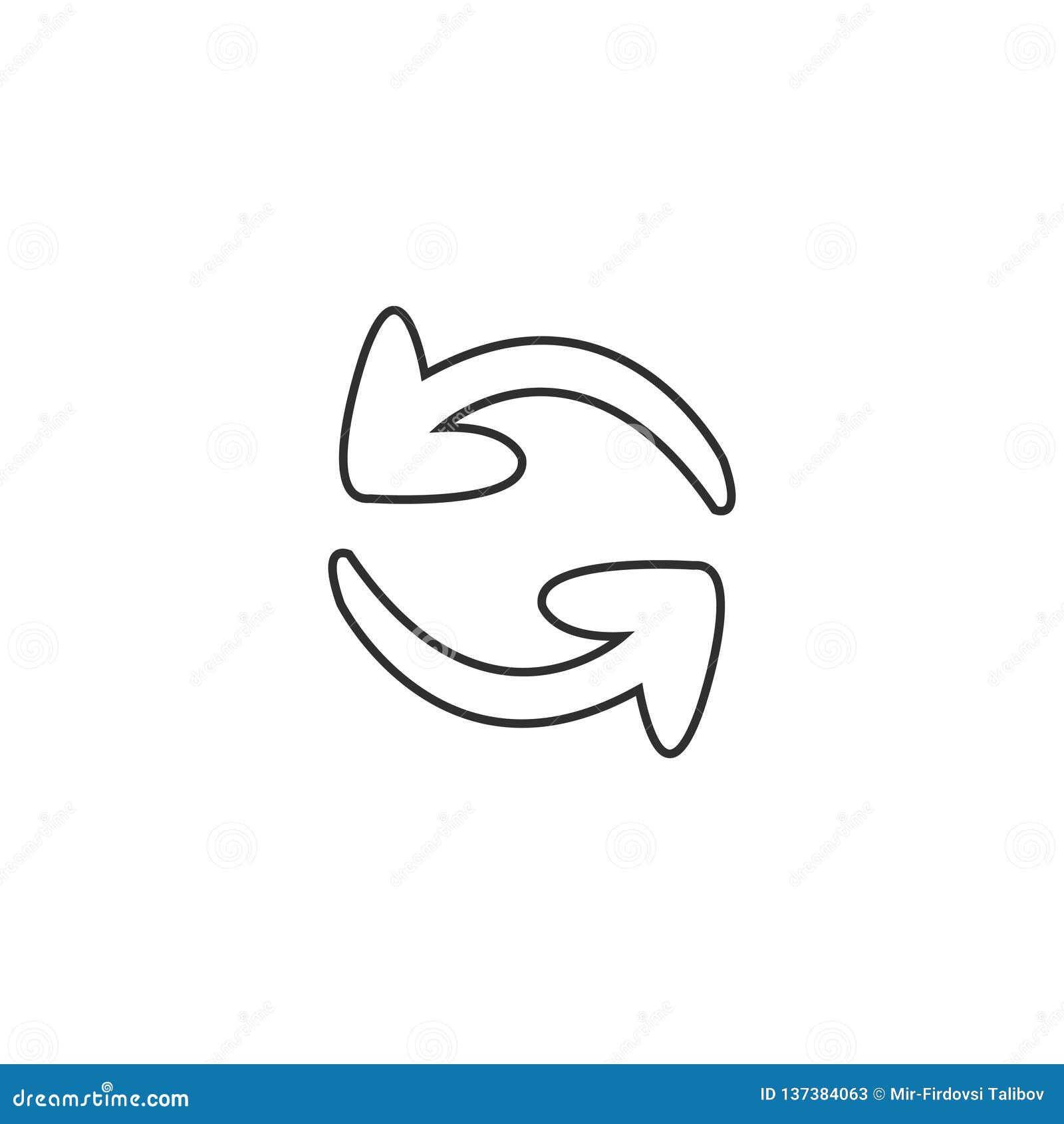 Simple Black Icon on White Background. Repeat Icon. Vector Illustration ...