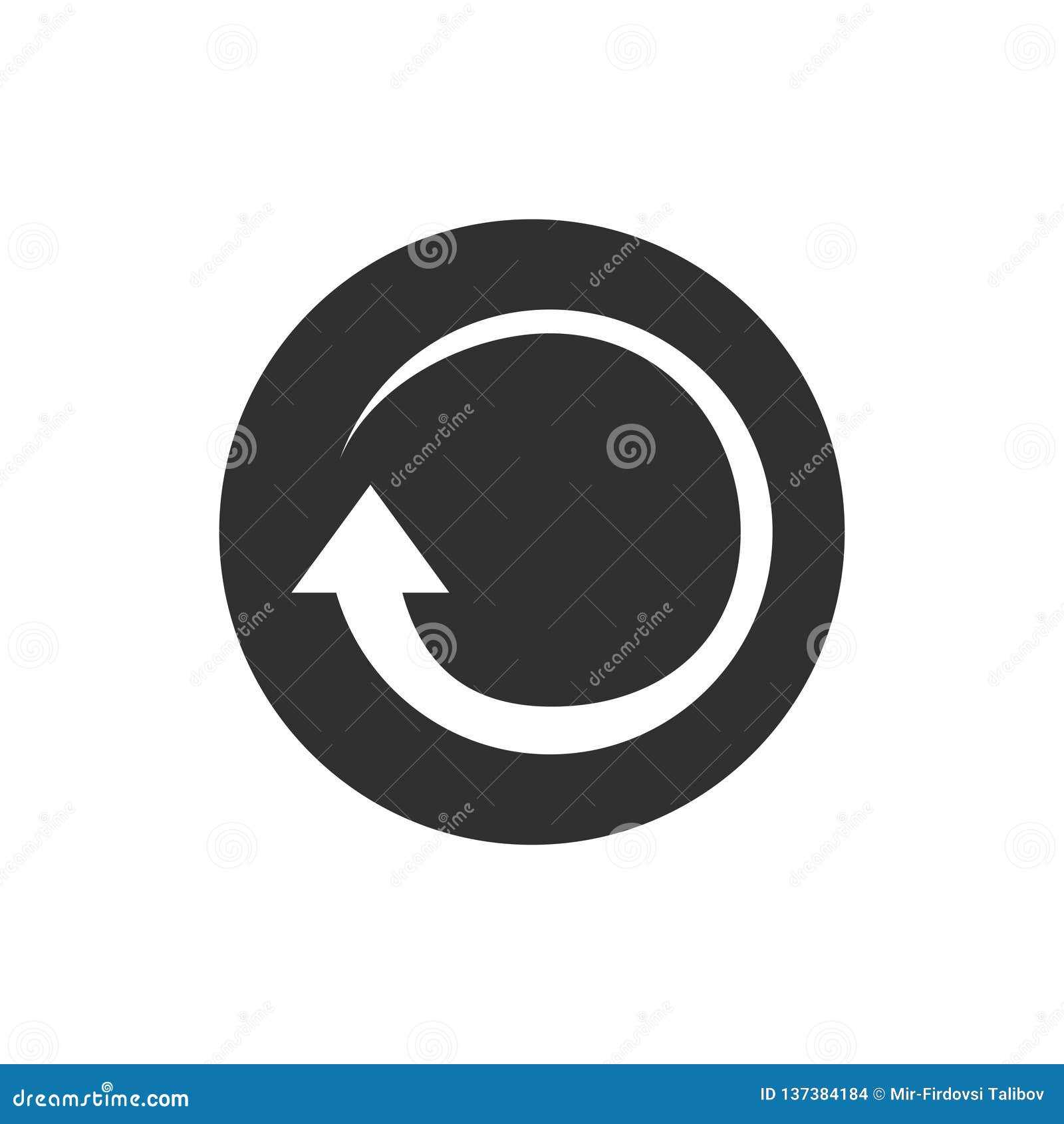 Simple Black Icon on White Background. Repeat Icon. Vector Illustration ...