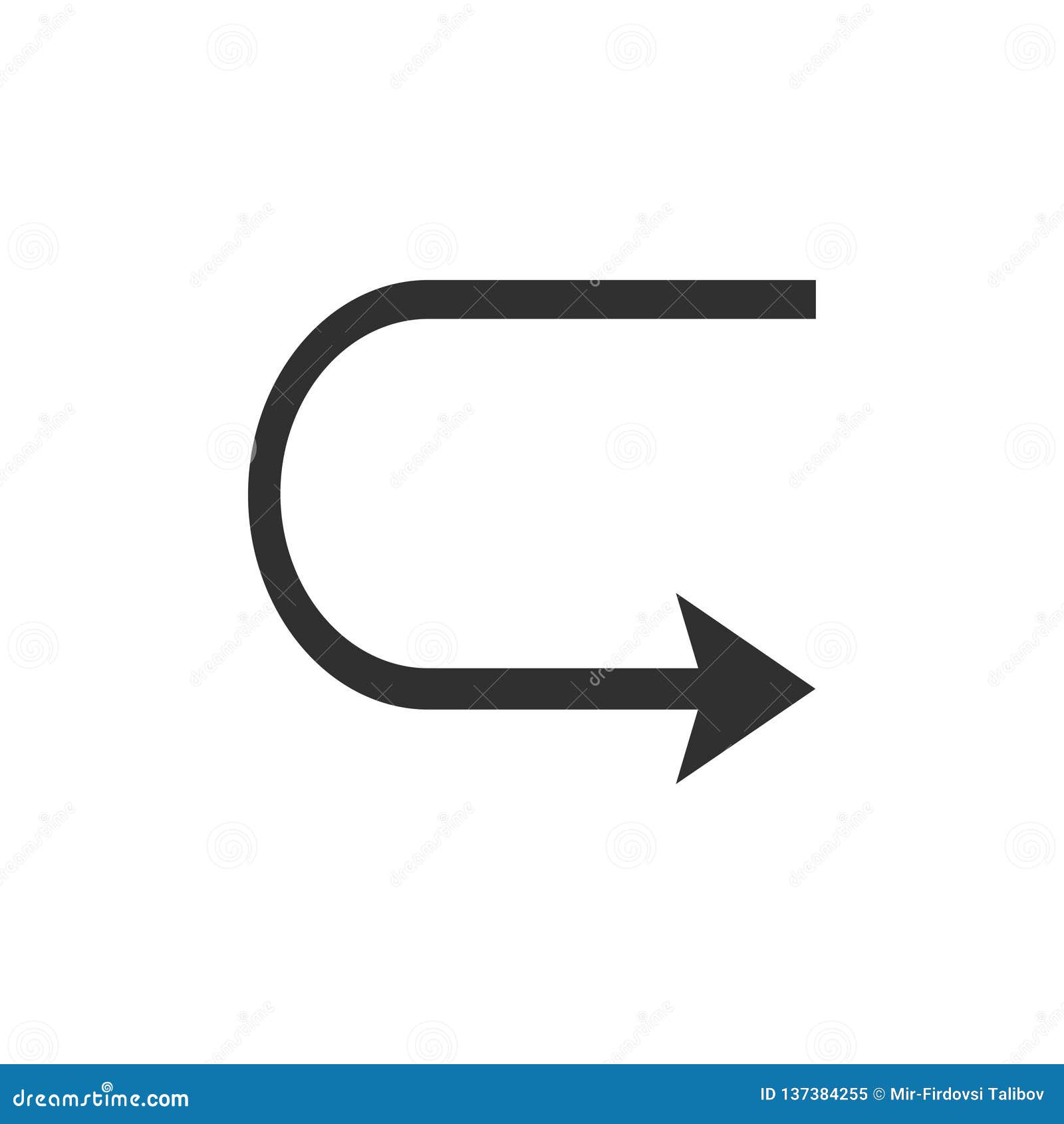 Simple Black Icon on White Background. Repeat Icon. Vector Illustration ...