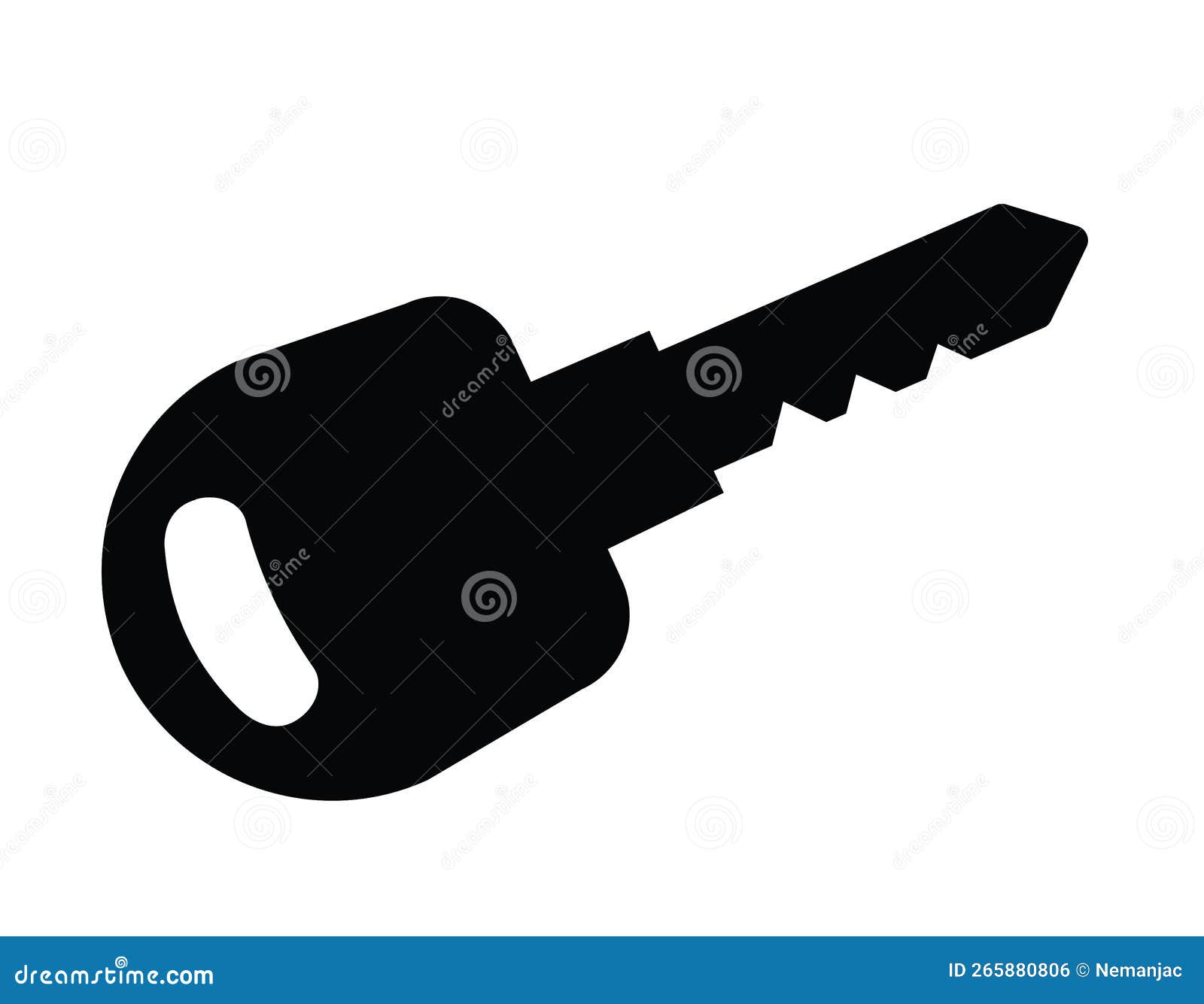 Simple black key stock illustration. Illustration of business - 265880806
