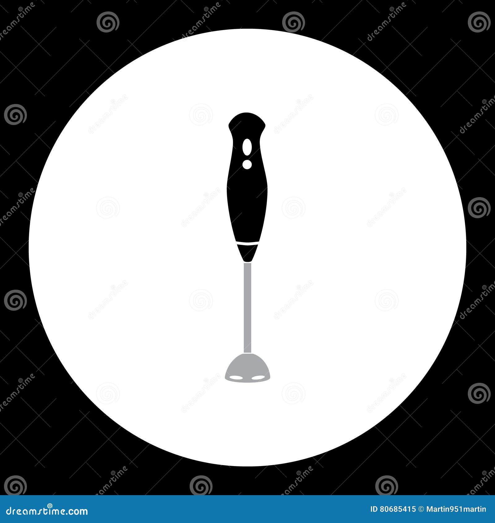 Simple Black Kitchen Hand Blender Icon Eps10 Stock Vector ...