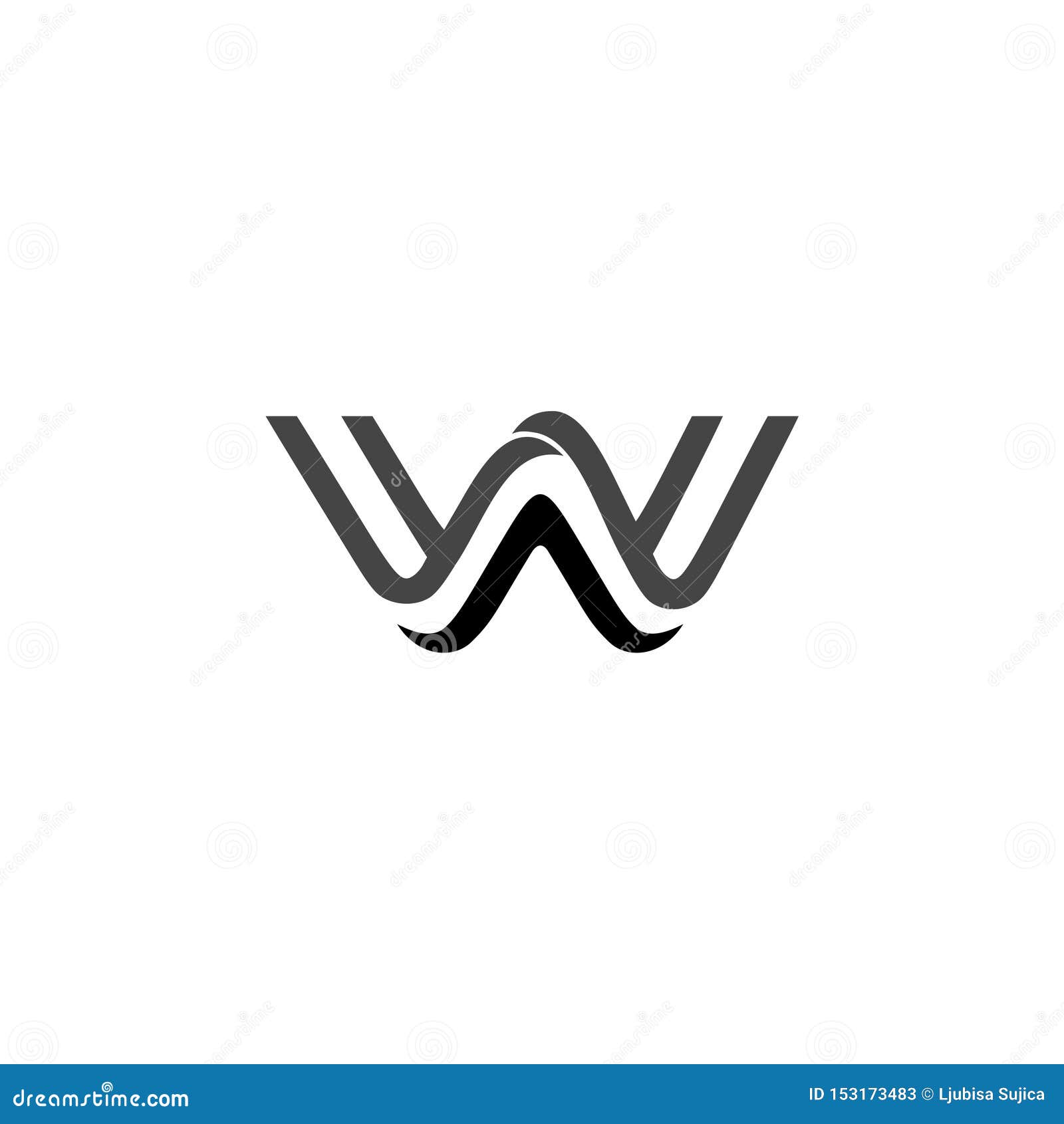 Simple Black Letter W Logo Icon Design Template Elements Stock ...