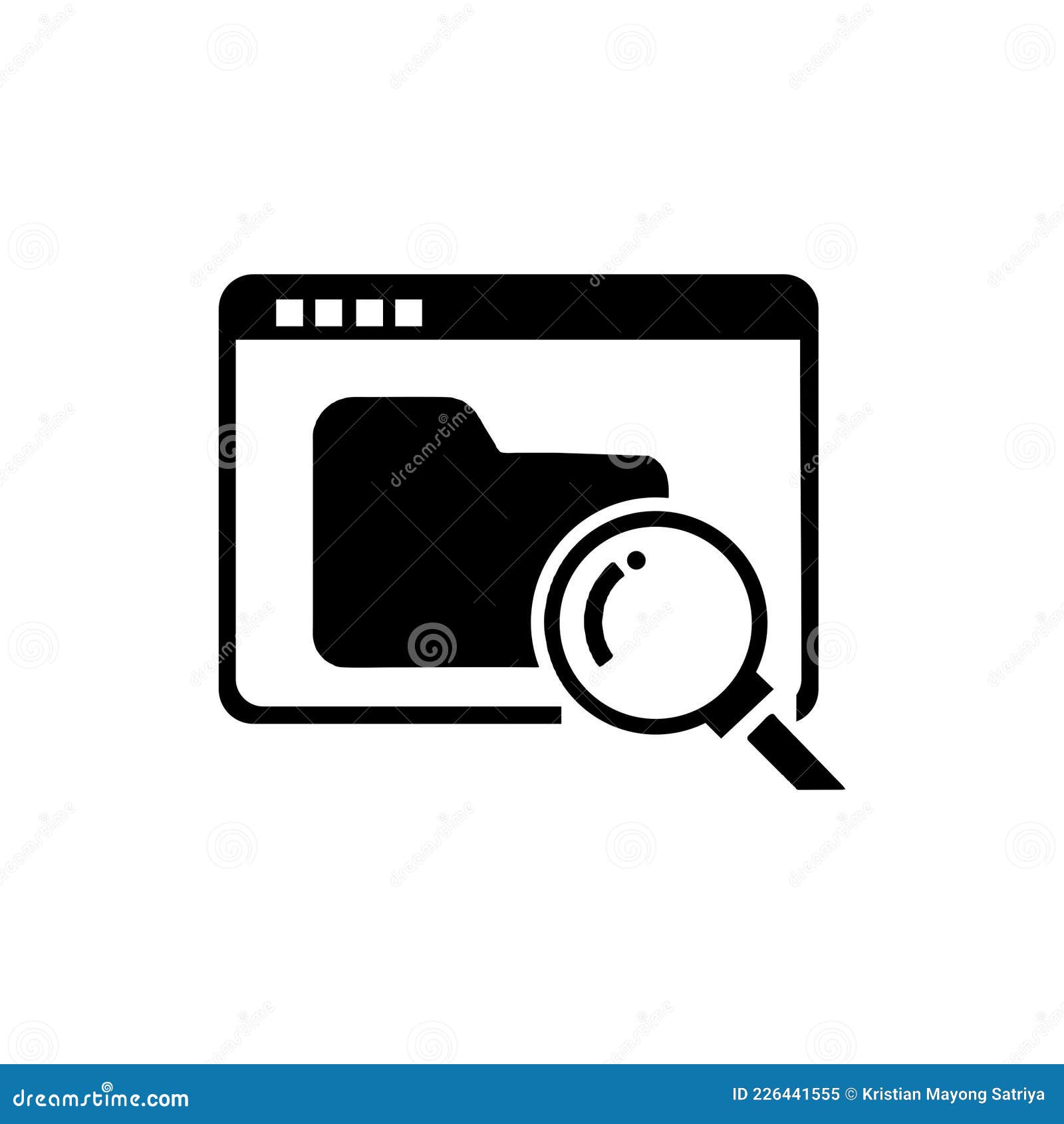 Browse Folder Icon. Archive Sign With Magnifying Glass Cartoon Vector ...